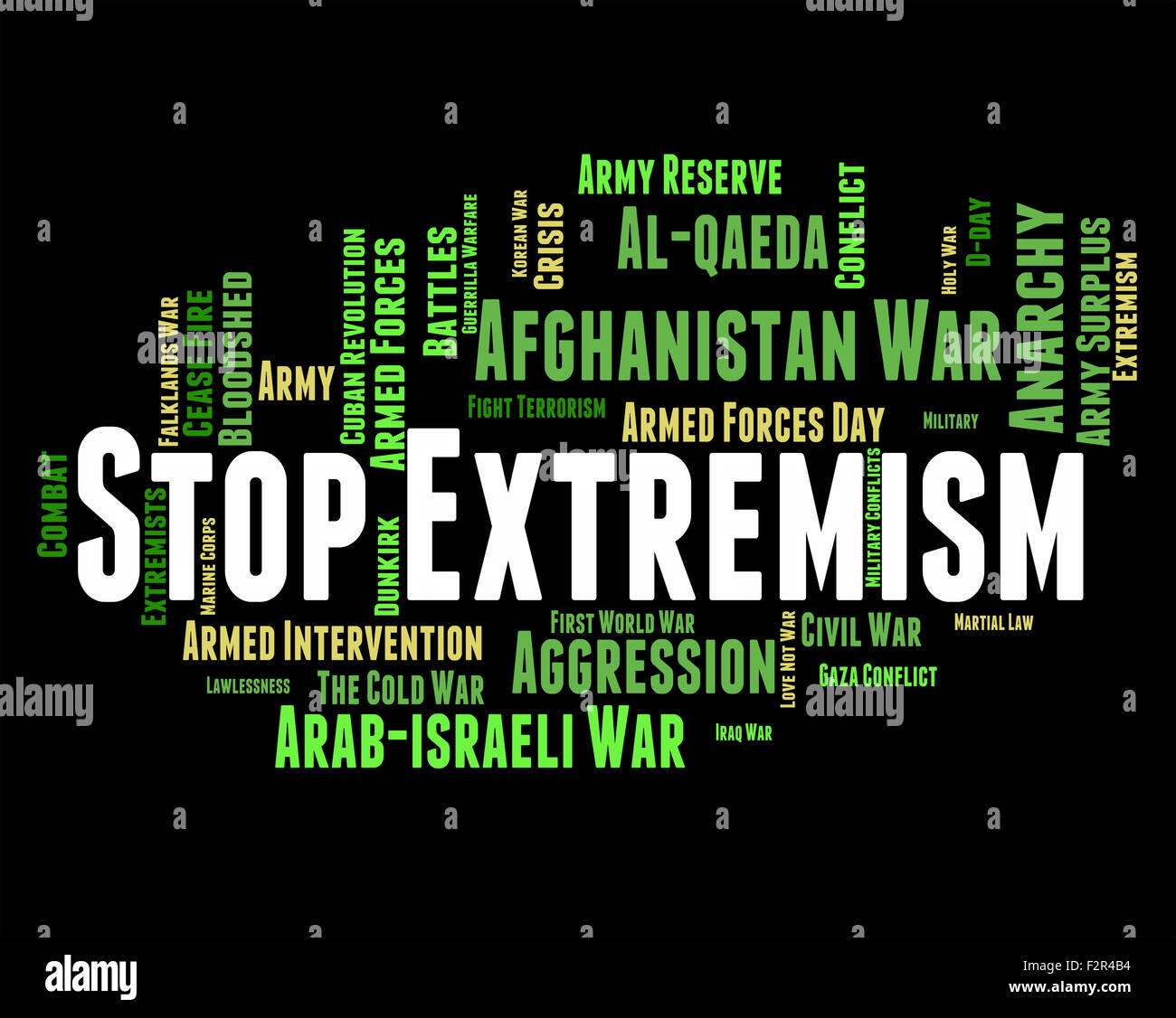 Stop Extremism Meaning Warning Sign And Extremists Stock Photo - Alamy