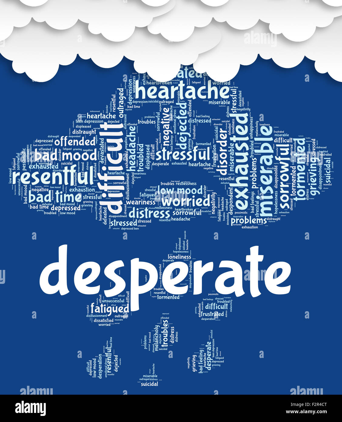 Desperate Word Representing Hopeless Distressed And Despairing Stock ...