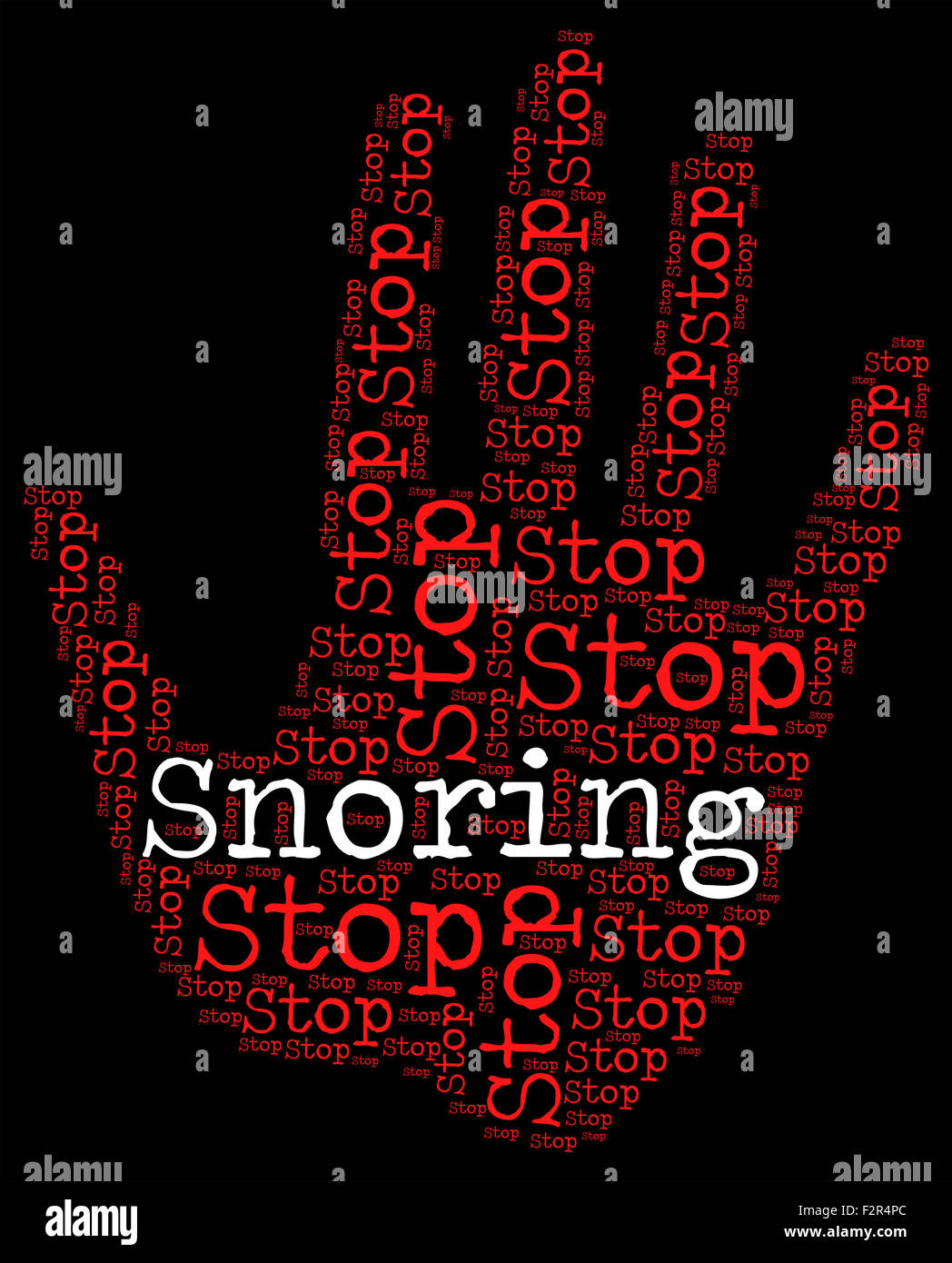 Stop Snoring Showing Obstructive Sleep Apnea And Warning Sign Stock ...