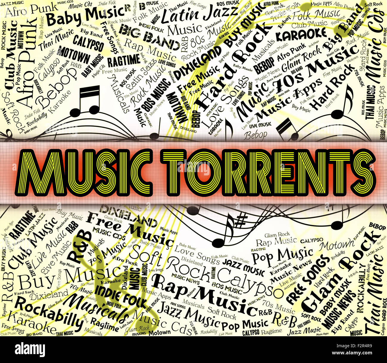 Music Torrents Meaning File Sharing And Songs Stock Photo - Alamy