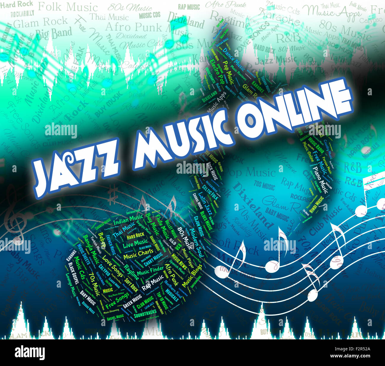 Jazz Music Online Indicating World Wide Web And World Wide Web Stock ...