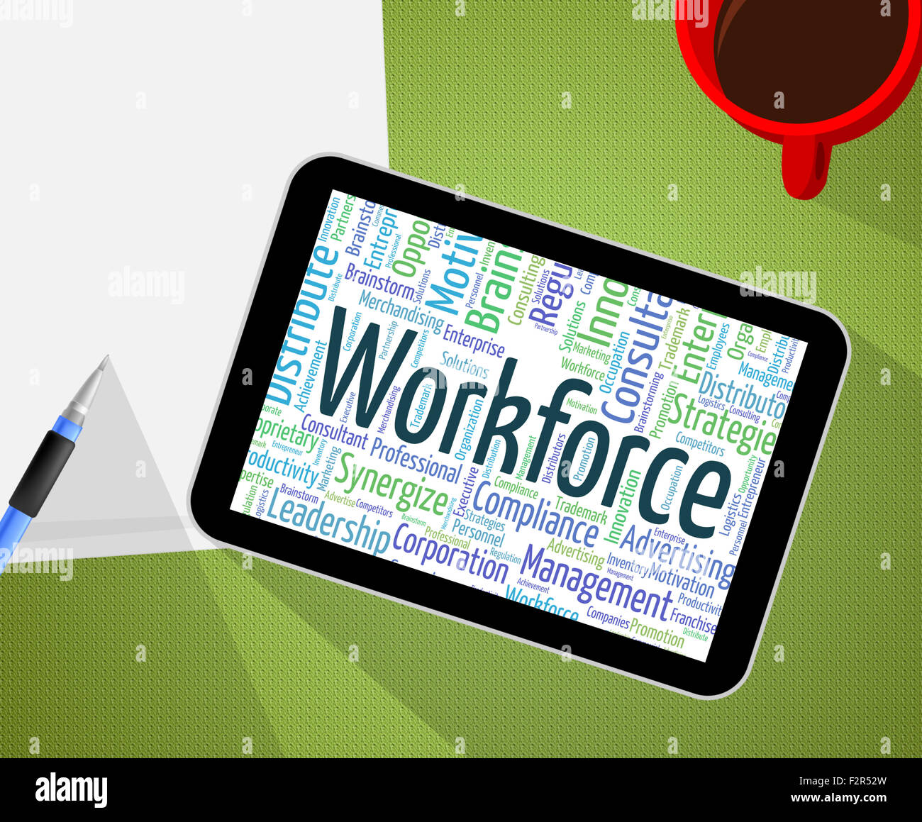 Workforce Word Representing Human Resources And Manpower Stock Photo ...