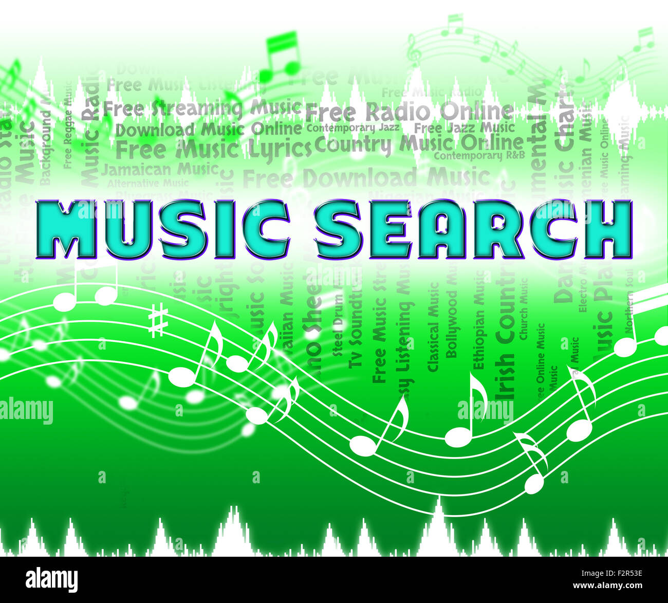 Music Search Representing Sound Tracks And Researching Stock Photo - Alamy