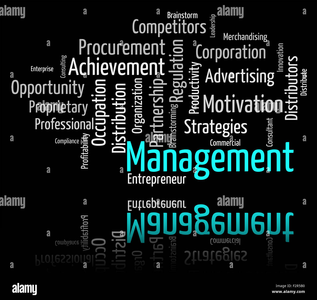 Management Word Meaning Text Organization And Head Stock Photo - Alamy
