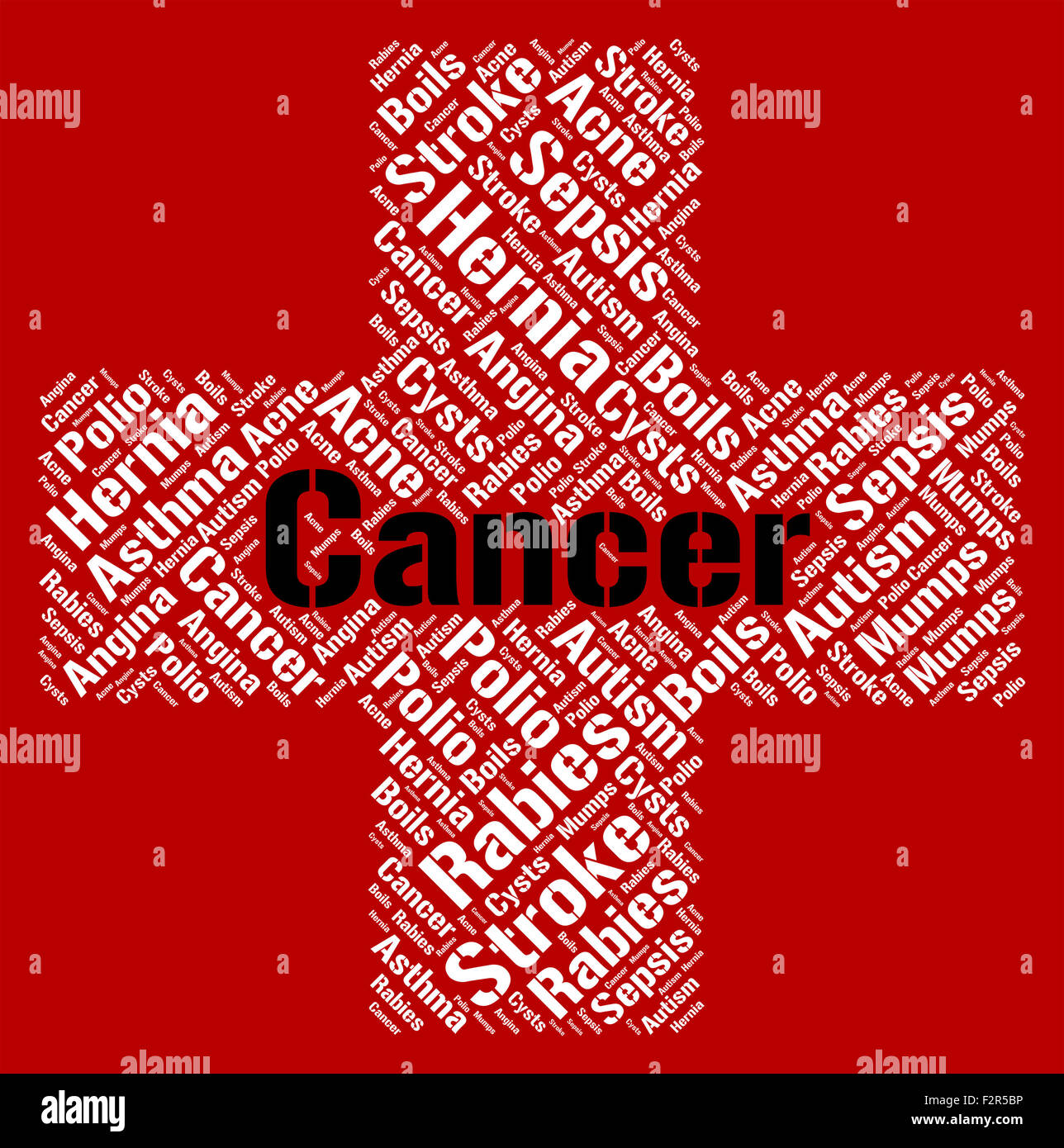 Cancer Word Showing Cancerous Growth And Tumor Stock Photo - Alamy