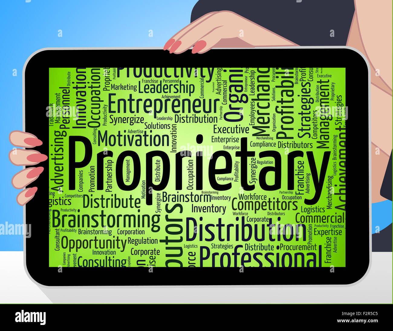 Proprietary Word Representing Possession Owned And Wordcloud Stock ...