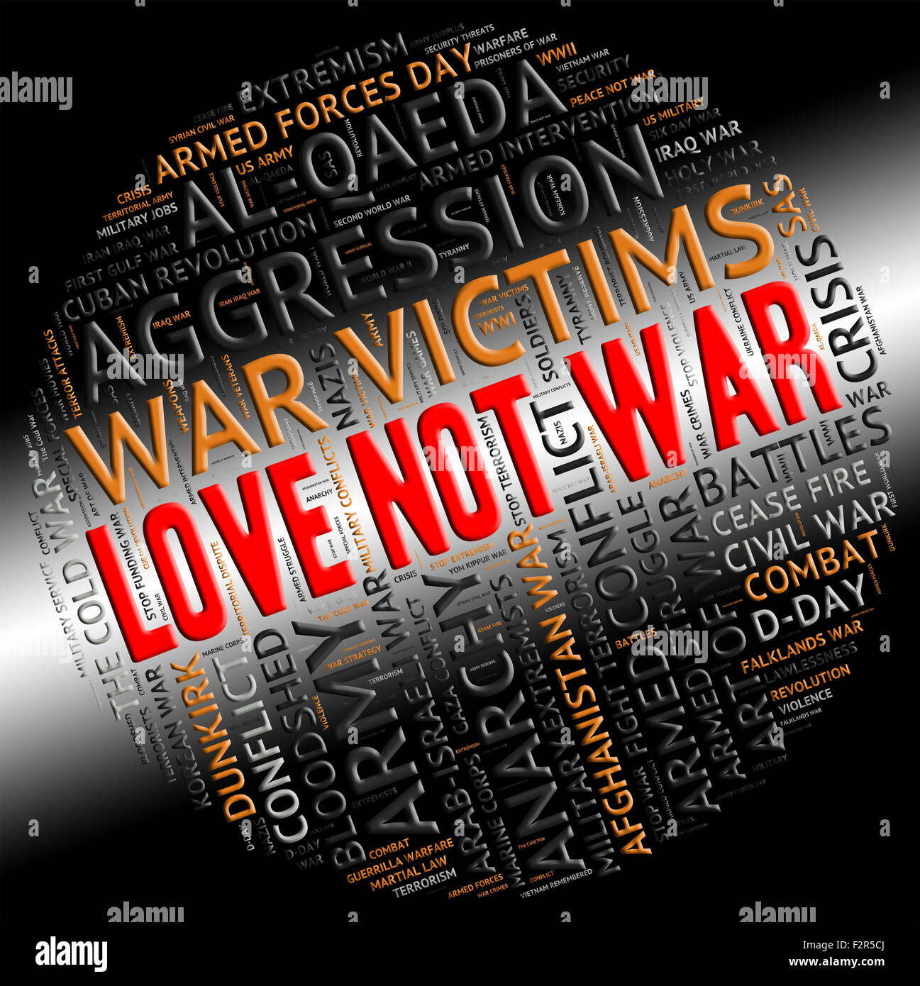 Love Not War Indicating Military Action And Combat Stock Photo - Alamy
