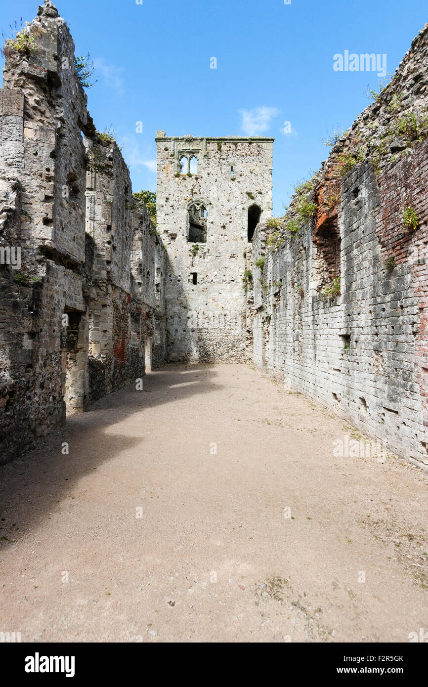 England. Portchester castle. Portus Adurni, Roman Saxon Shore Fort and ...
