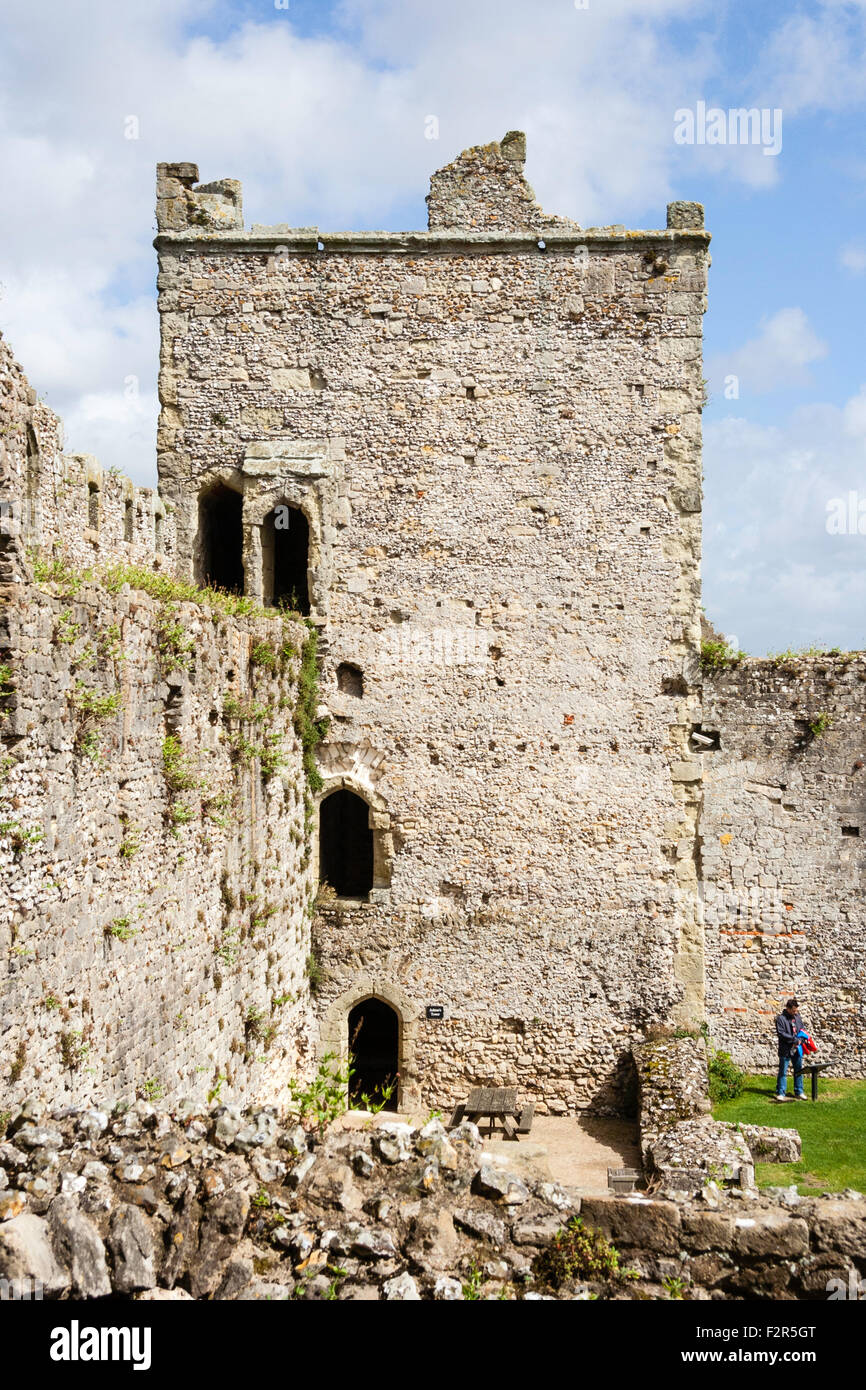 England. Portchester castle. Portus Adurni, Roman Saxon Shore Fort and ...