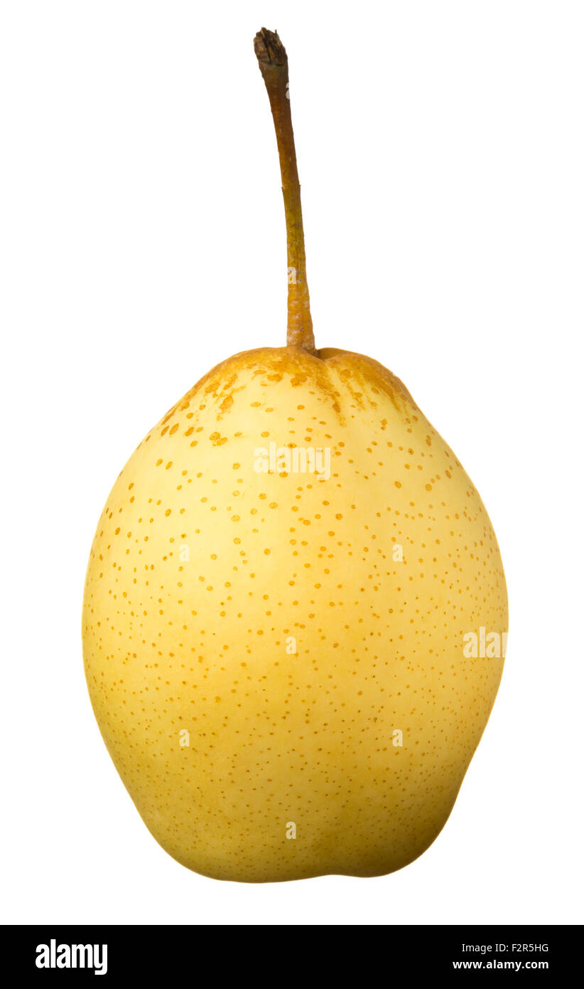 One yellow pear isolated on white background Stock Photo - Alamy