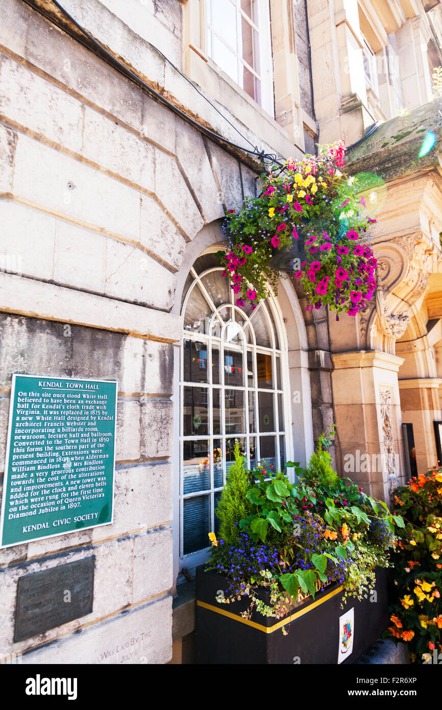 Kendal Town Hall Civic sign Victorian building front facade exterior ...
