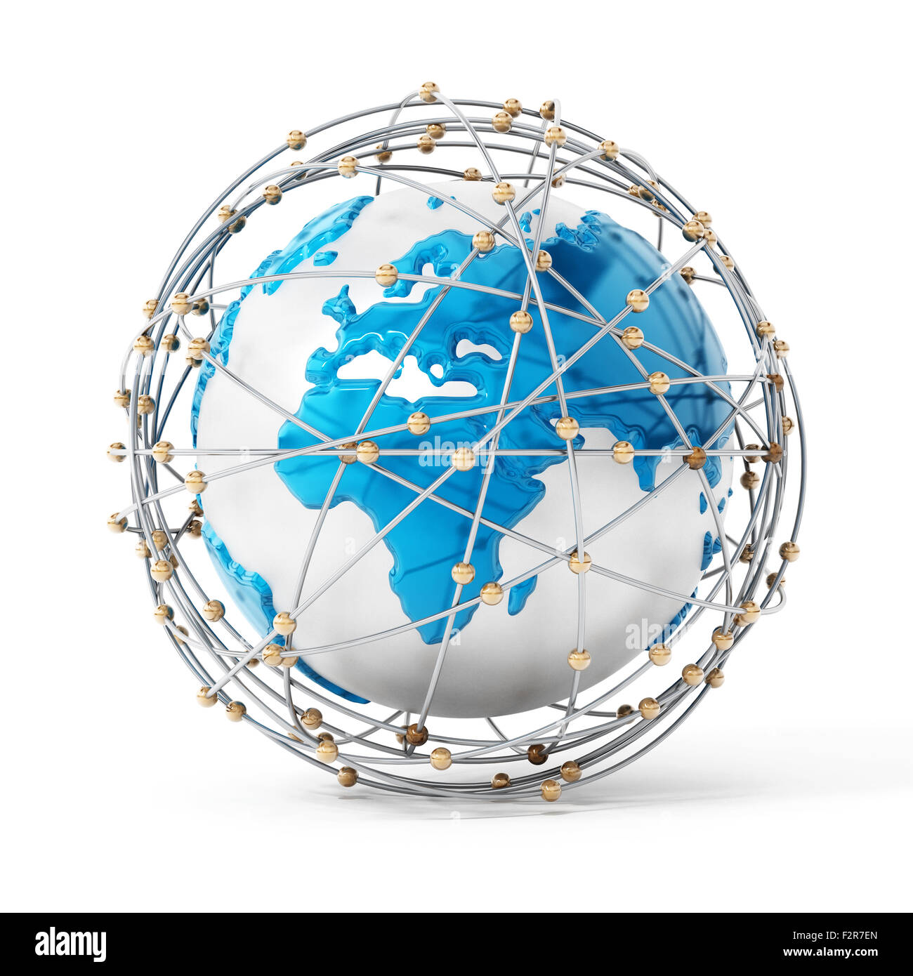 Global network concept with dots connecting intersection points Stock ...
