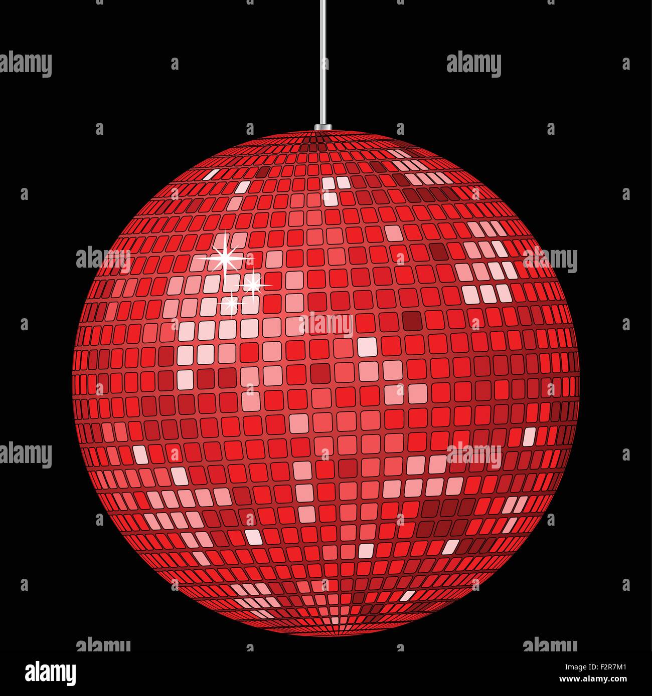Red disco ball on a white background. Vector illustration Stock Vector ...