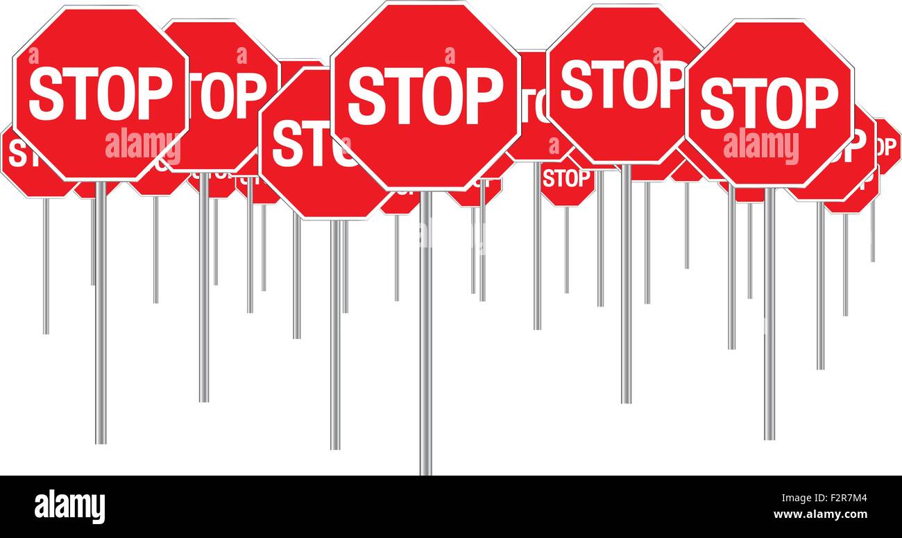 Too many road signs Stock Vector Images - Alamy