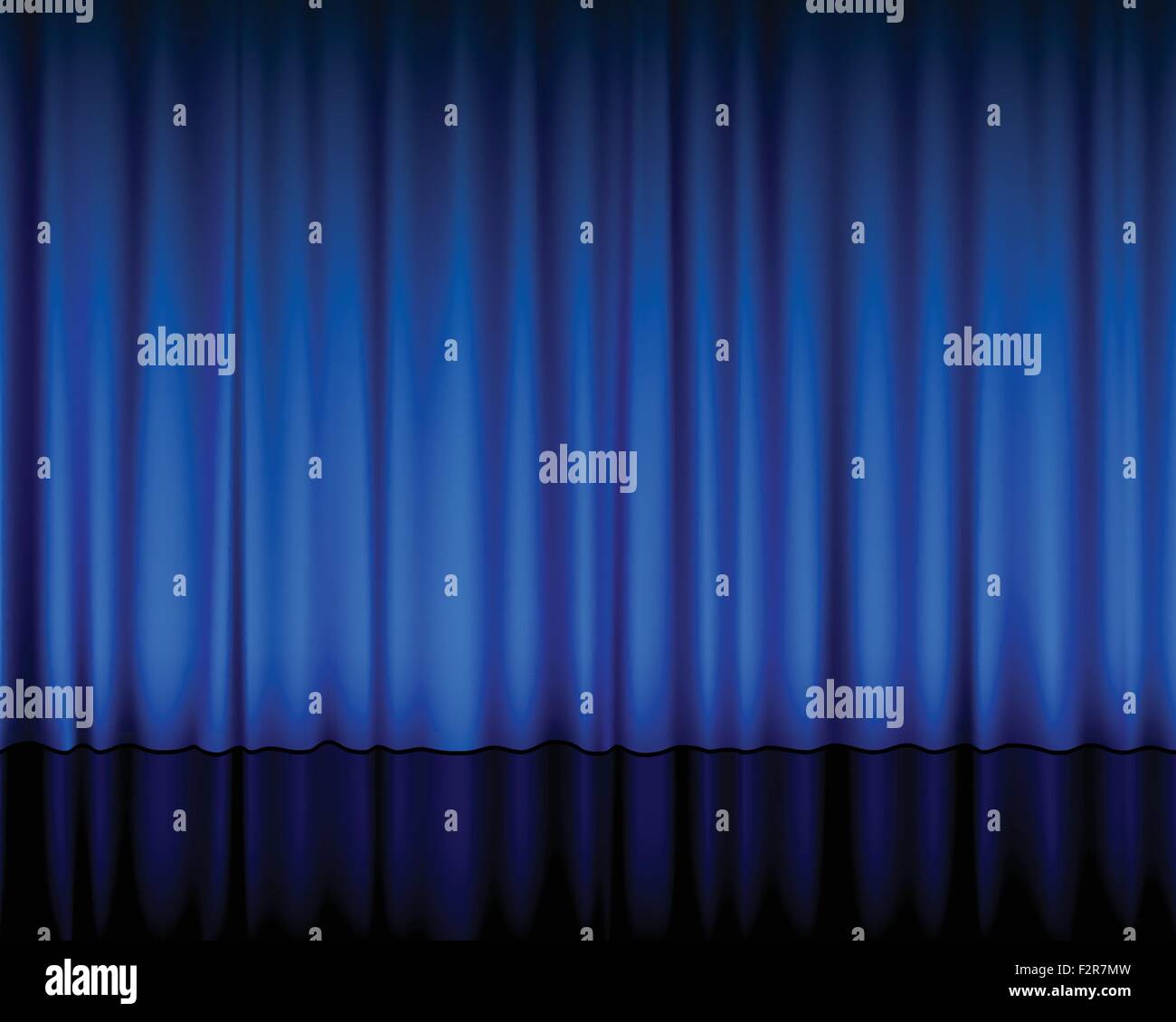 Close view of a blue curtain. Vector illustration Stock Vector Image ...