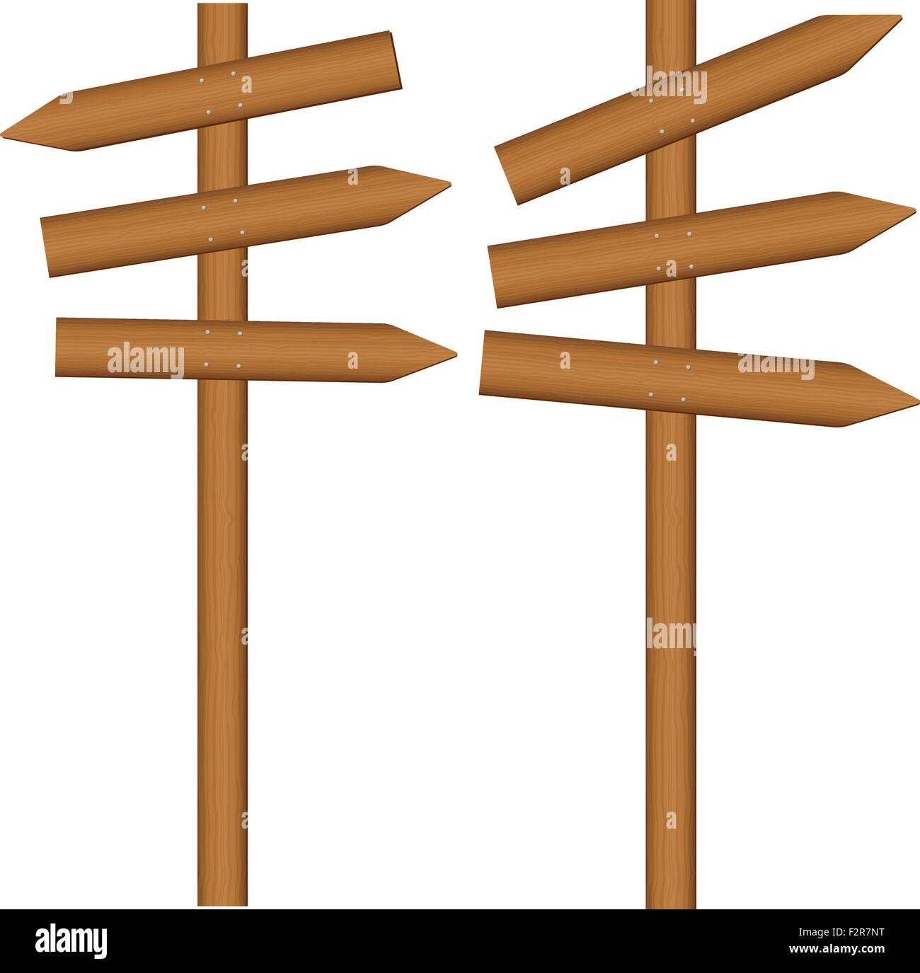 Wooden sign post on a white background. Vector illustration Stock ...