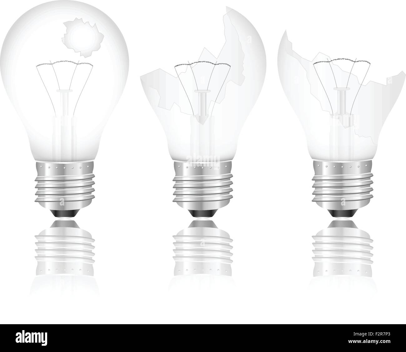 Broken electric light bulb Stock Vector Images - Alamy