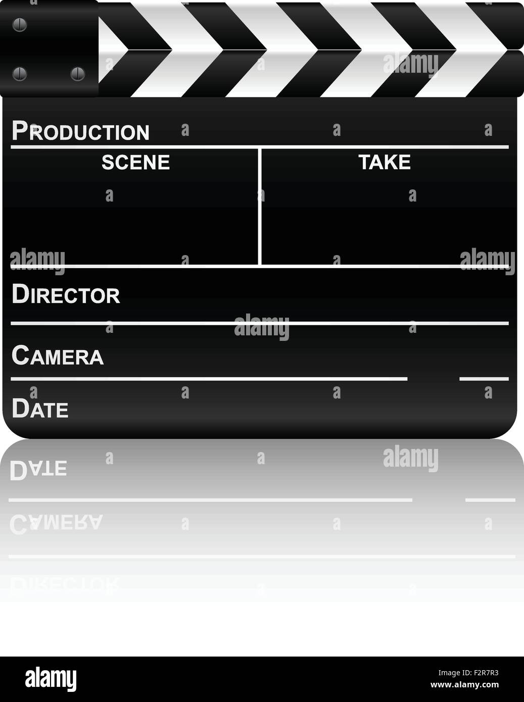 Movie clapper board with reflection. Vector illustration Stock Vector Image & Art - Alamy