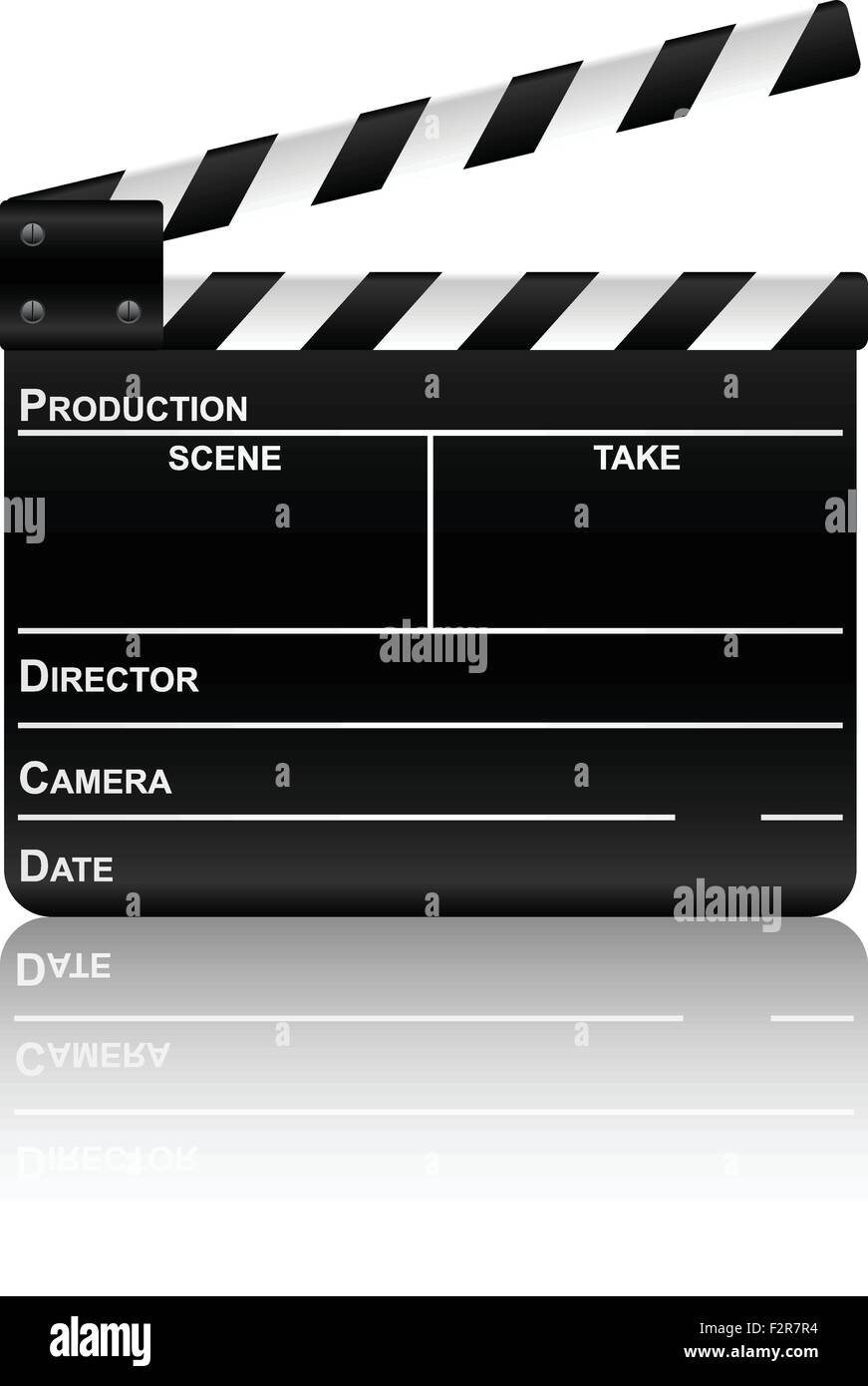 Movie clapper board with reflection. Vector illustration Stock Vector ...