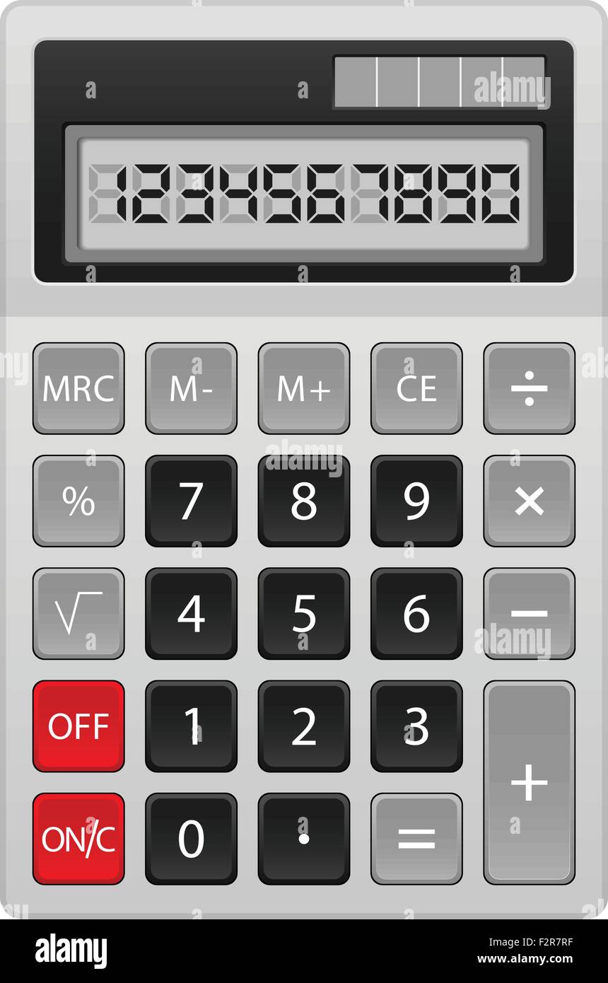 Grey calculator on white background. Vector illustration Stock Vector ...