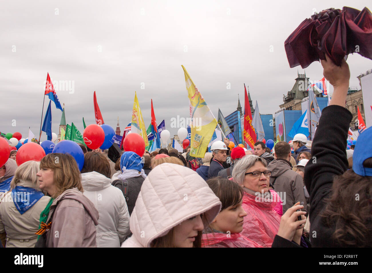 Demonstration on red square. Labor day, unity, solidarity Stock Photo ...