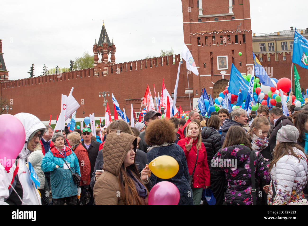 Demonstration on red square. Labor day, unity, solidarity Stock Photo ...