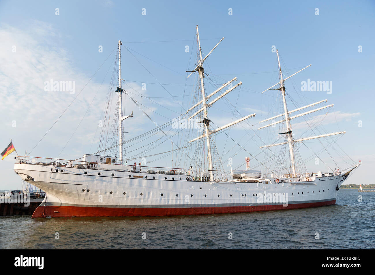 The three-mast barque Gorch Fock I, by the quay in Stralsund ...