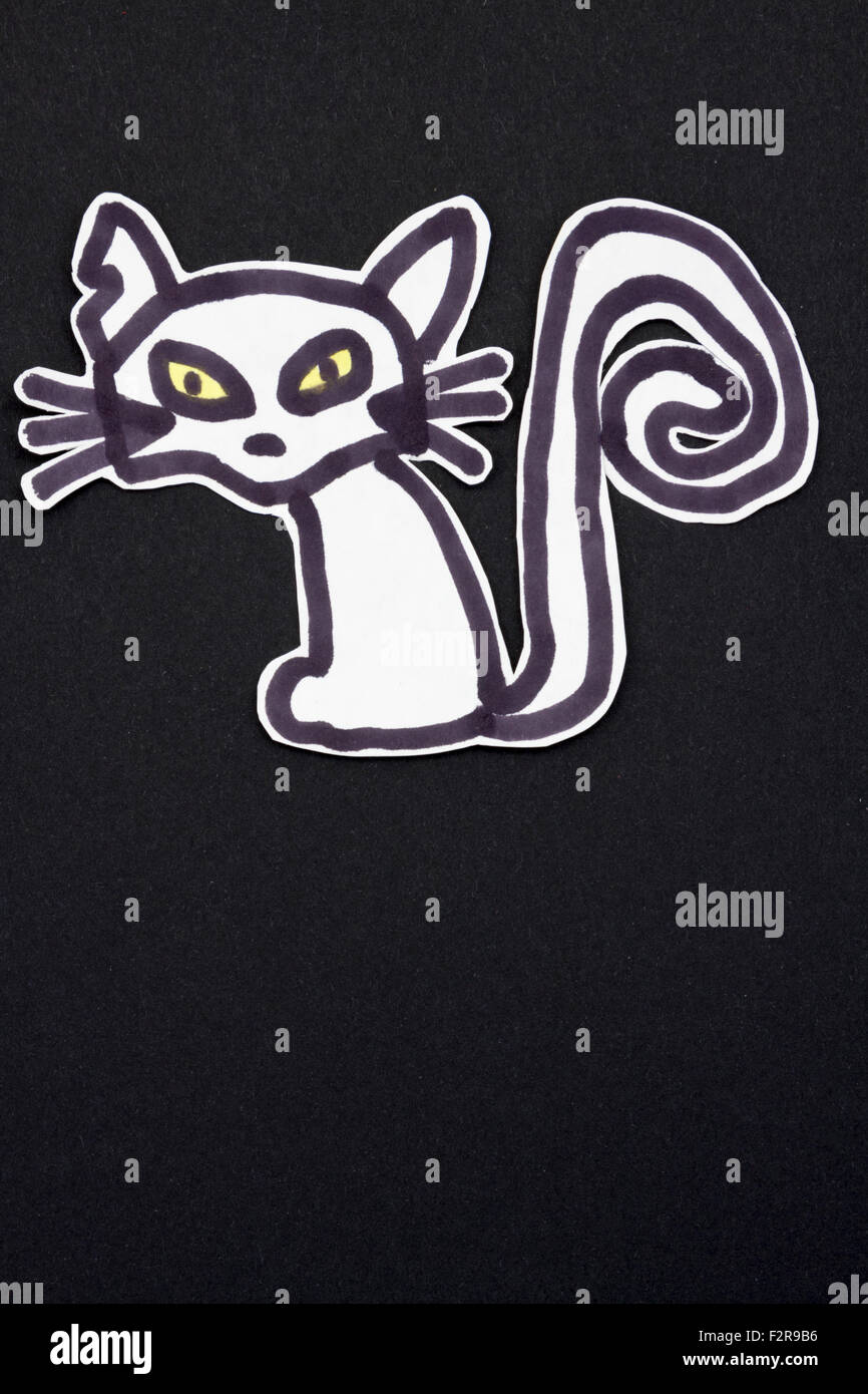 Halloween cat drawing hi-res stock photography and images - Alamy
