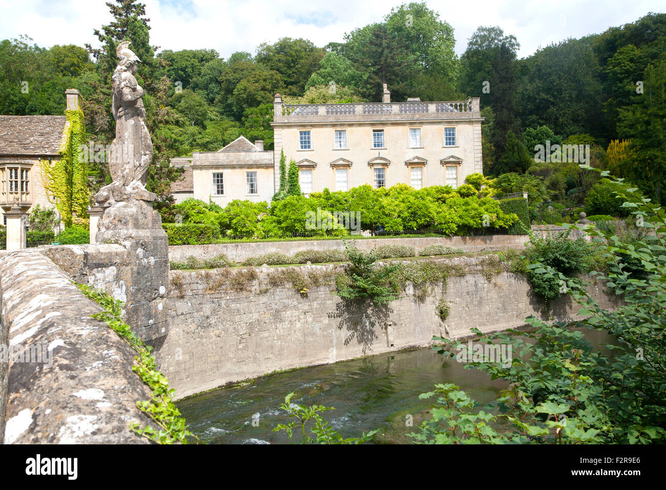 Classical facade of Iford Manor, River Avon, Freshford, Wiltshire ...
