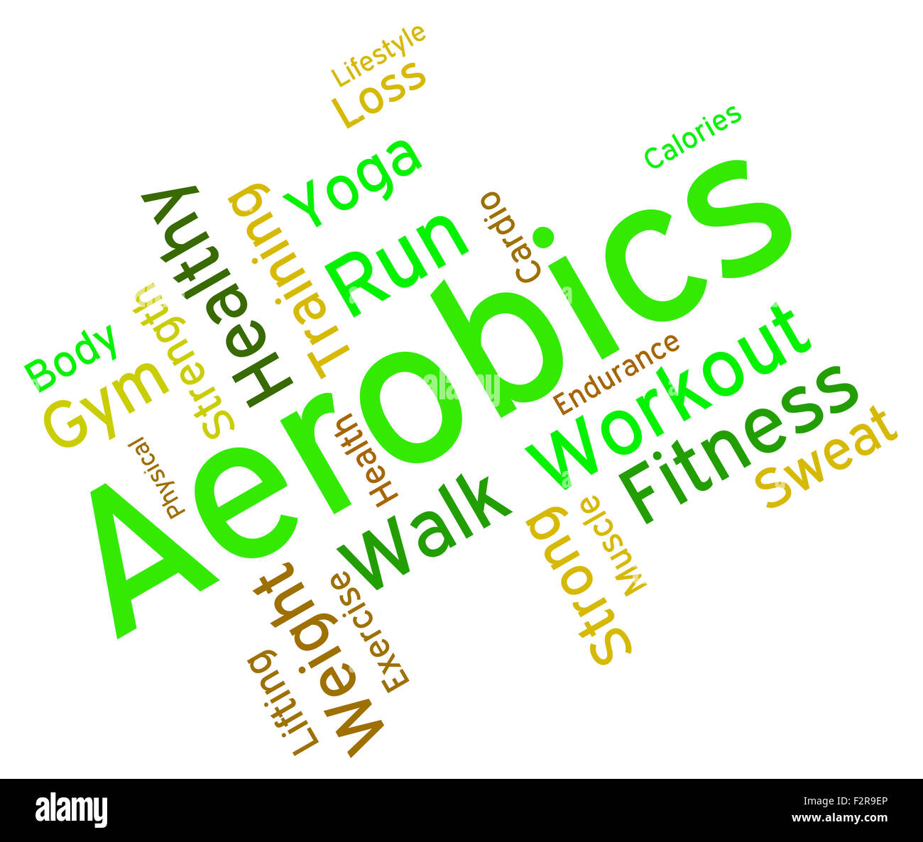 Aerobics Words Indicating Getting Fit And Text Stock Photo - Alamy