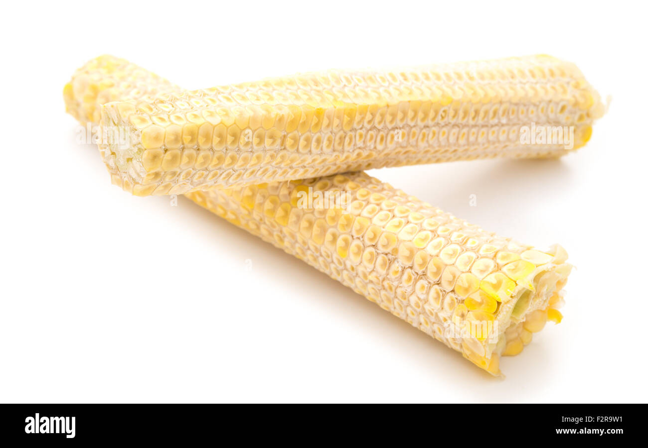 cob cornsticks on a white background Stock Photo - Alamy