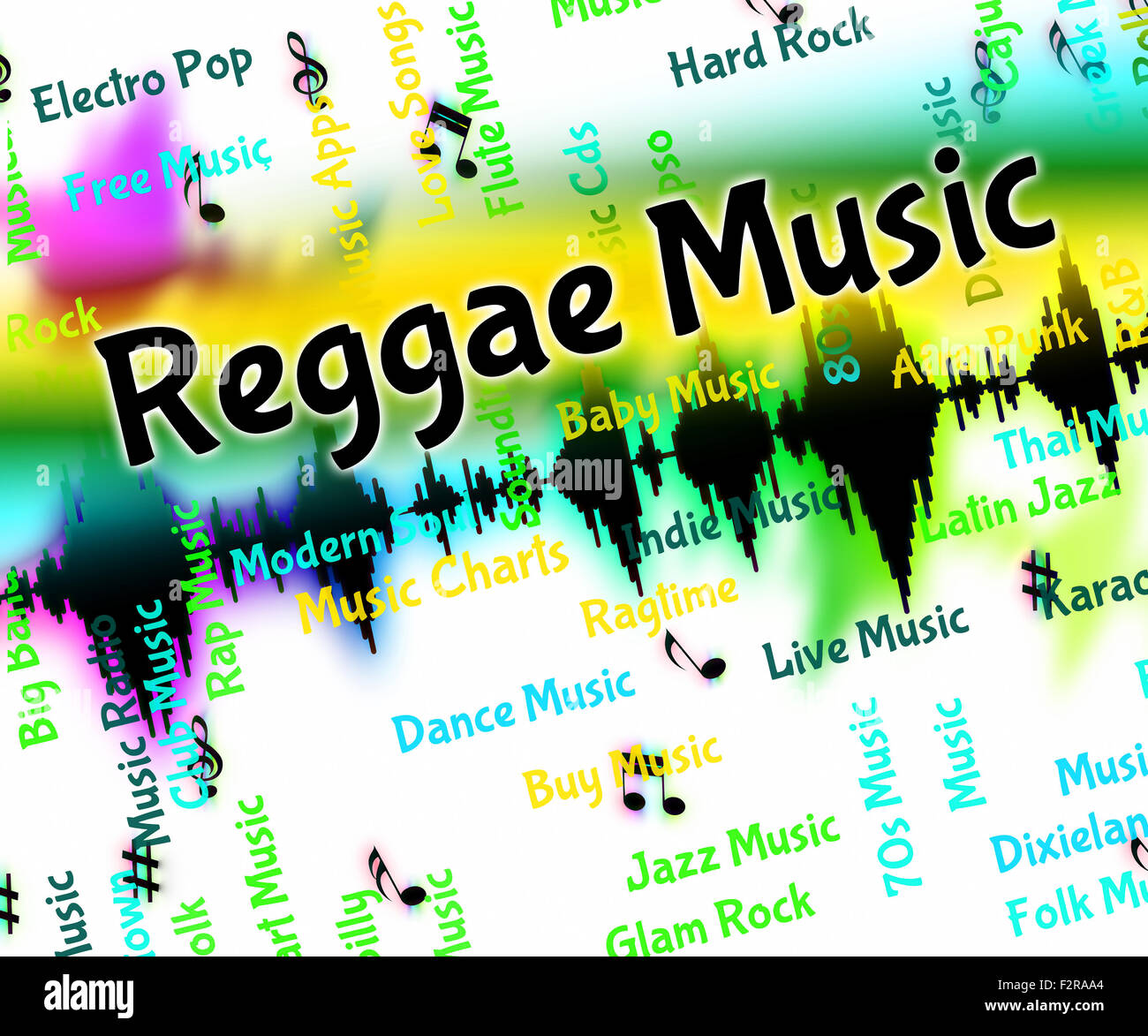 Reggae Music Showing Sound Track And Melody Stock Photo - Alamy