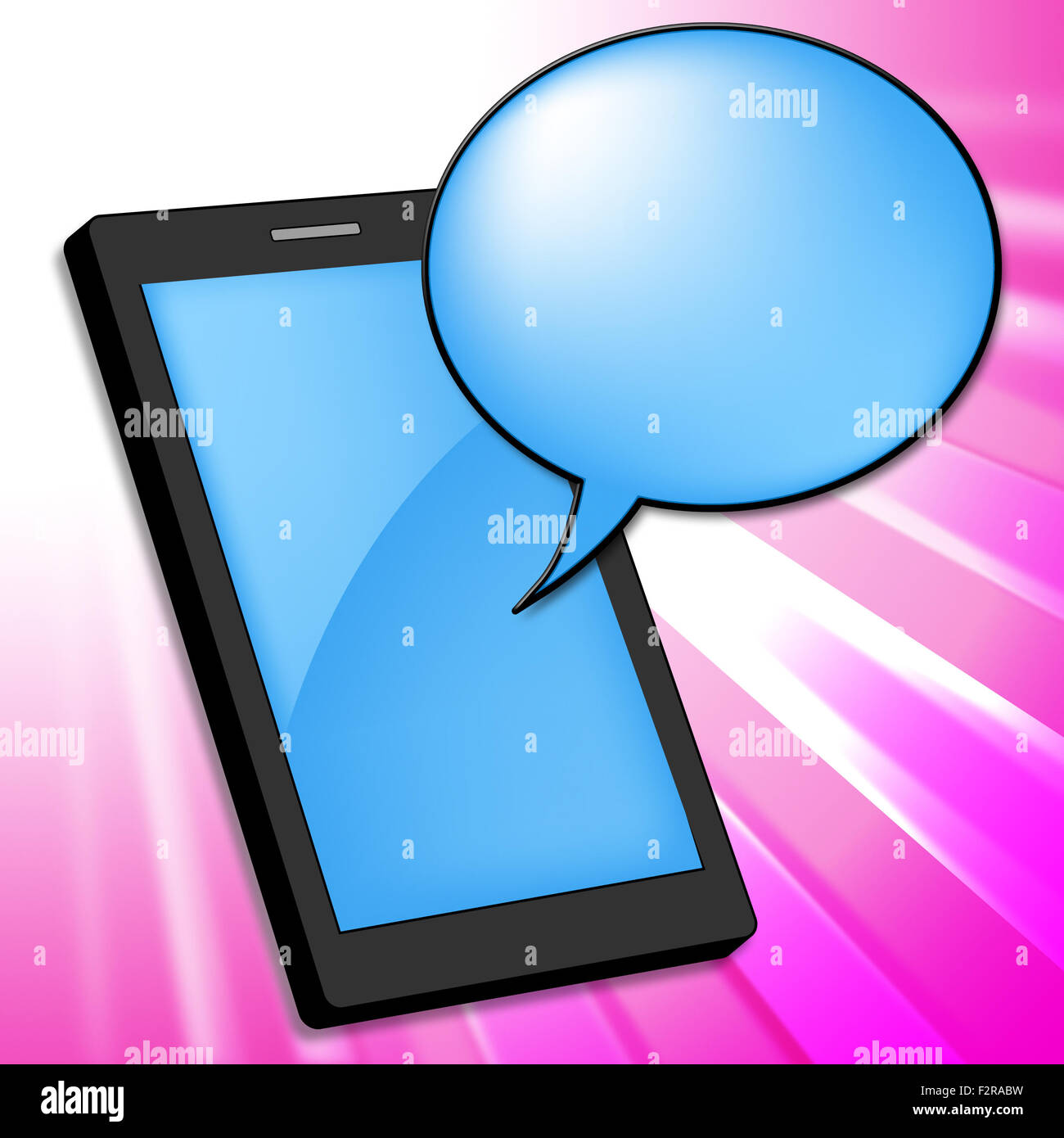 Mobile Phone Representing Web Chatting And Dialog Stock Photo - Alamy