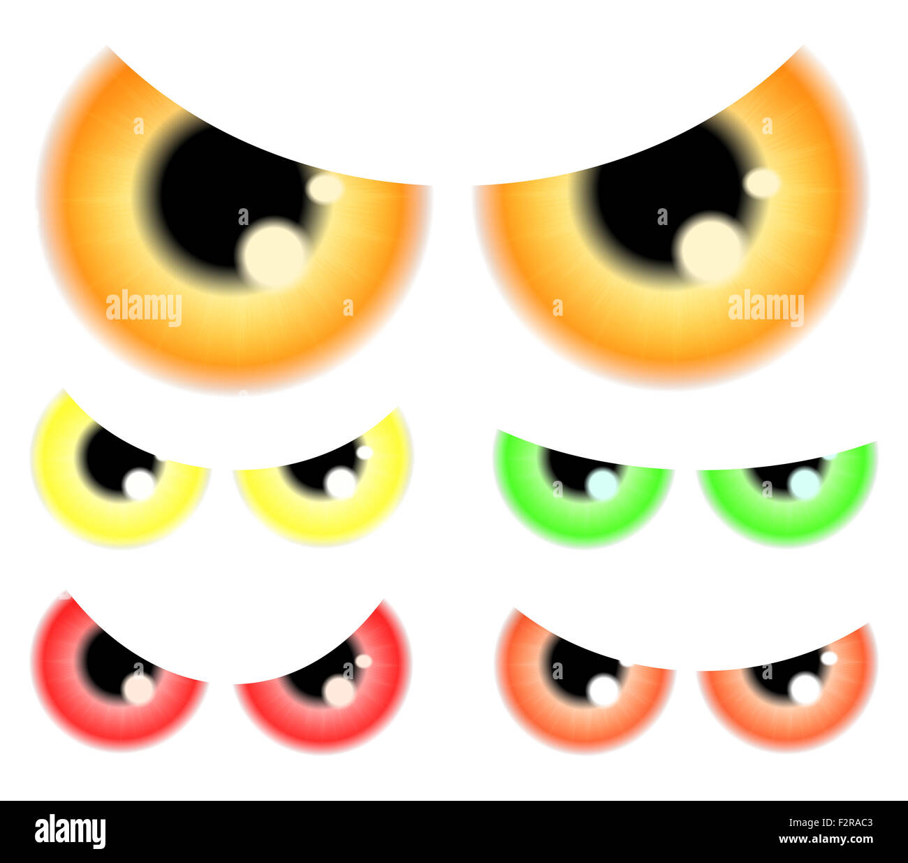 Set of Happy Halloween spooky, scary eyes, eyeballs, iris, pupil ...