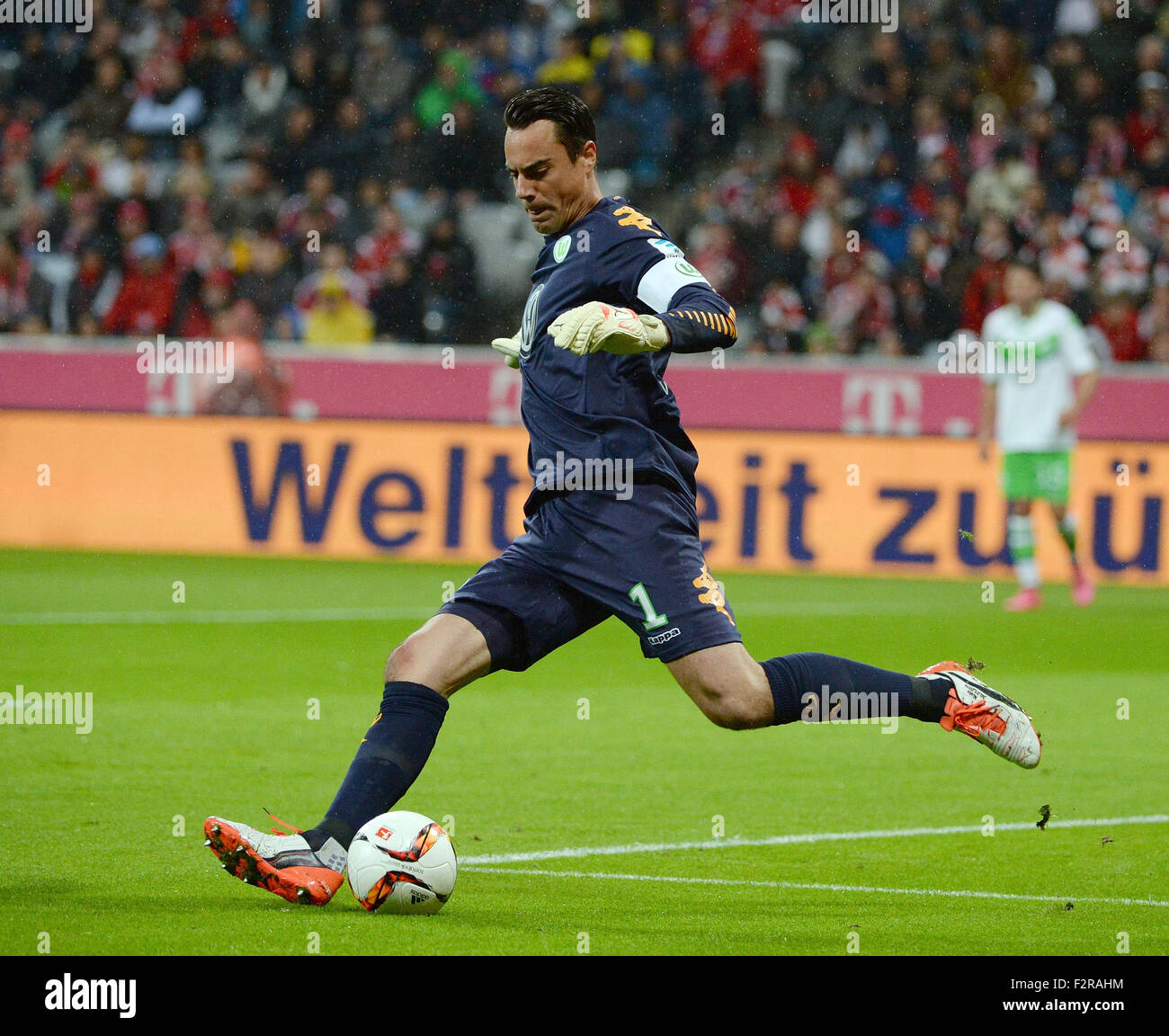 Munich, Germany. 22nd Sep, 2015. Wolfsburg's goalkeeper Diego Benaglio ...
