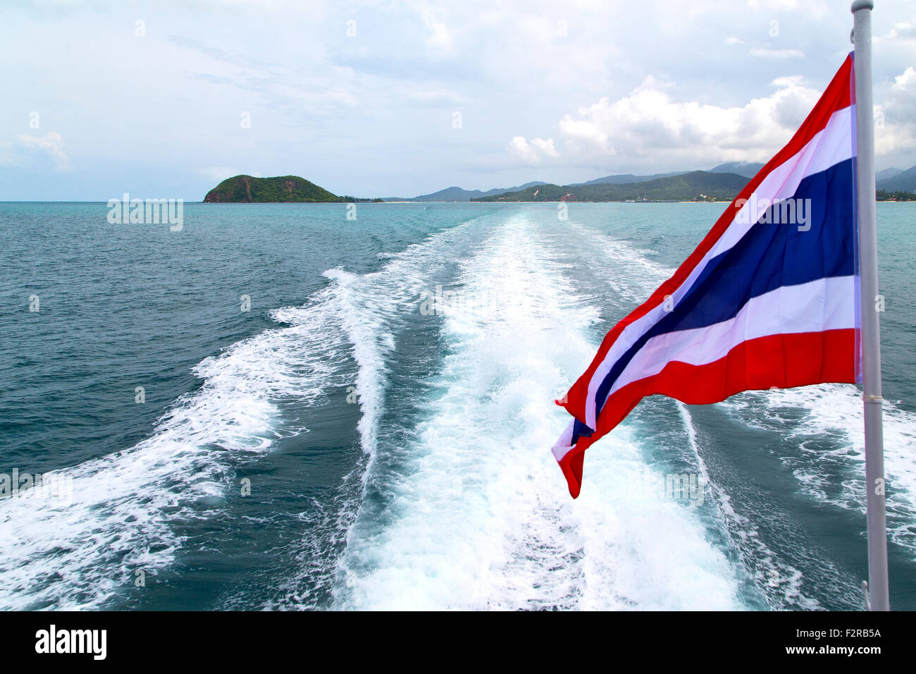 asia myanmar kho samui bay isle waving flag in thailand and south china ...