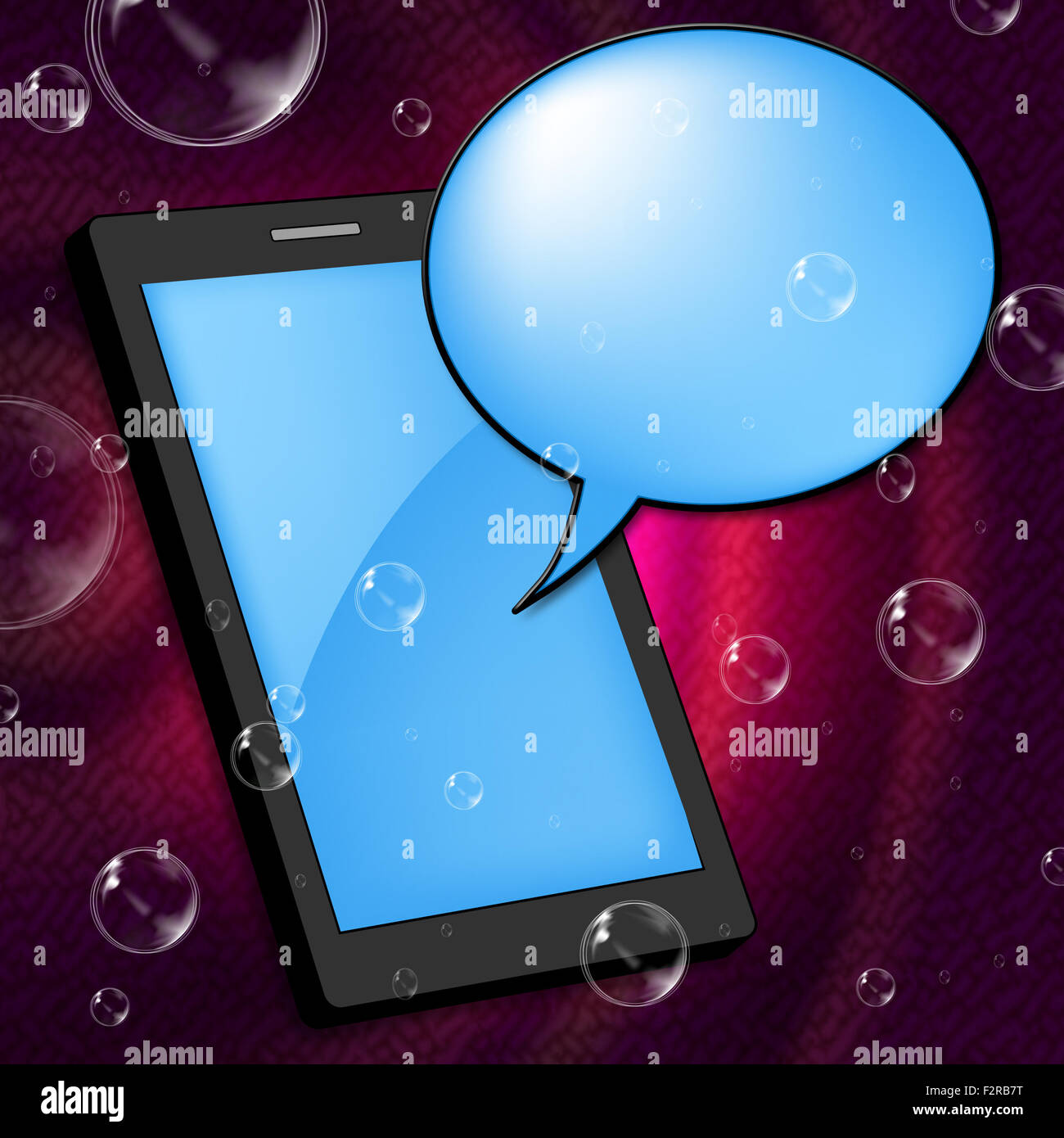 Mobile Phone Indicating Dialog Speak And Conversation Stock Photo - Alamy