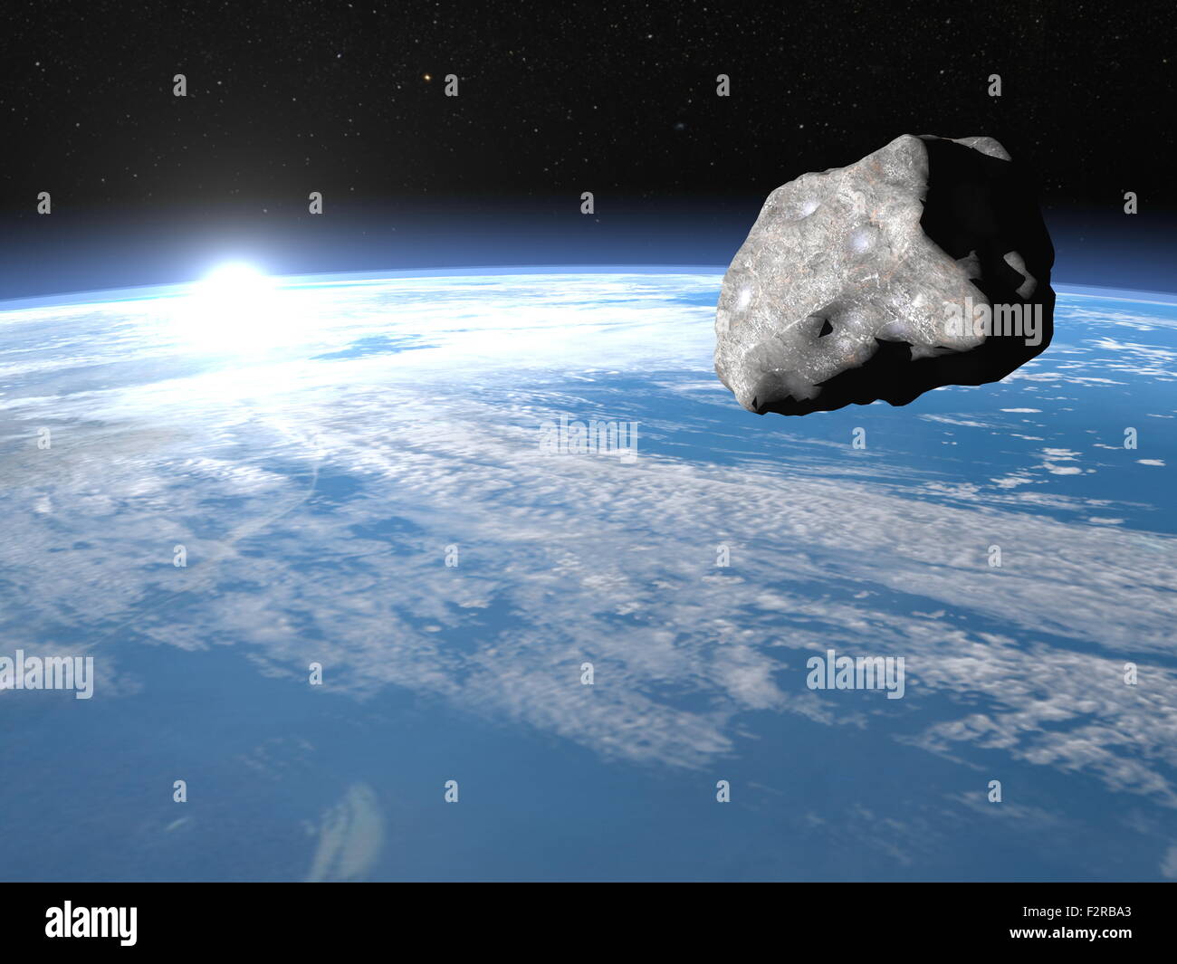 Meteor upon earth, sunrise time, elements of this image furnished by ...