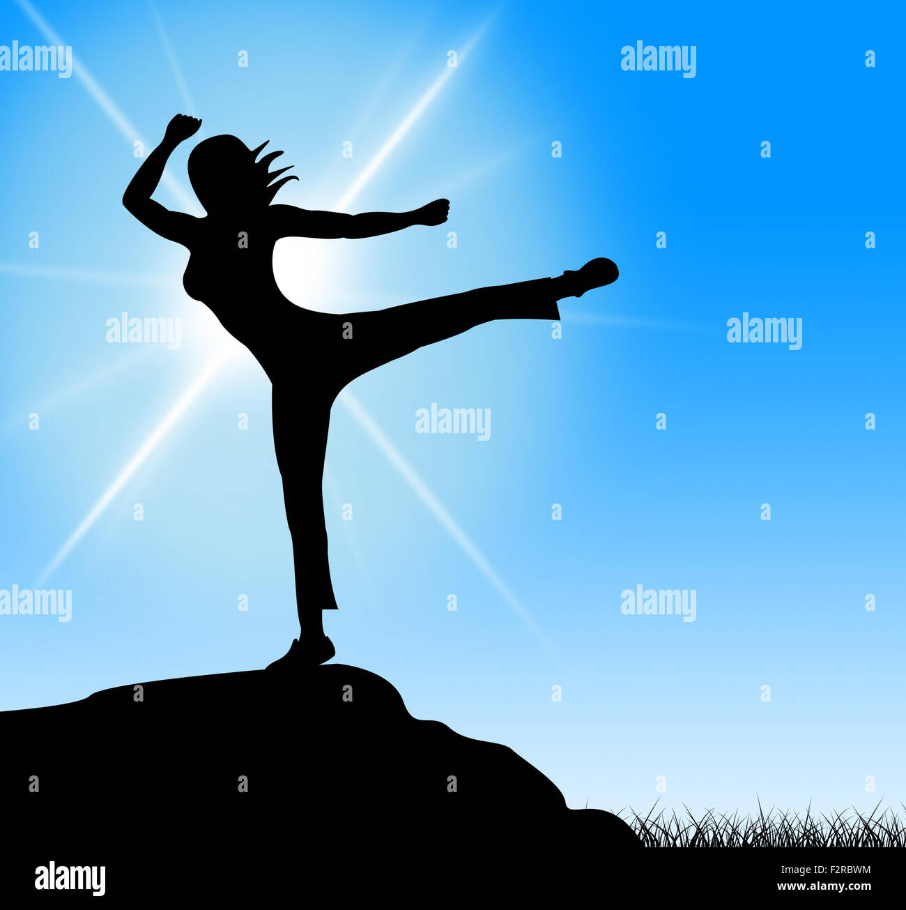 Yoga Pose Showing Balance Peace And Calm Stock Photo - Alamy