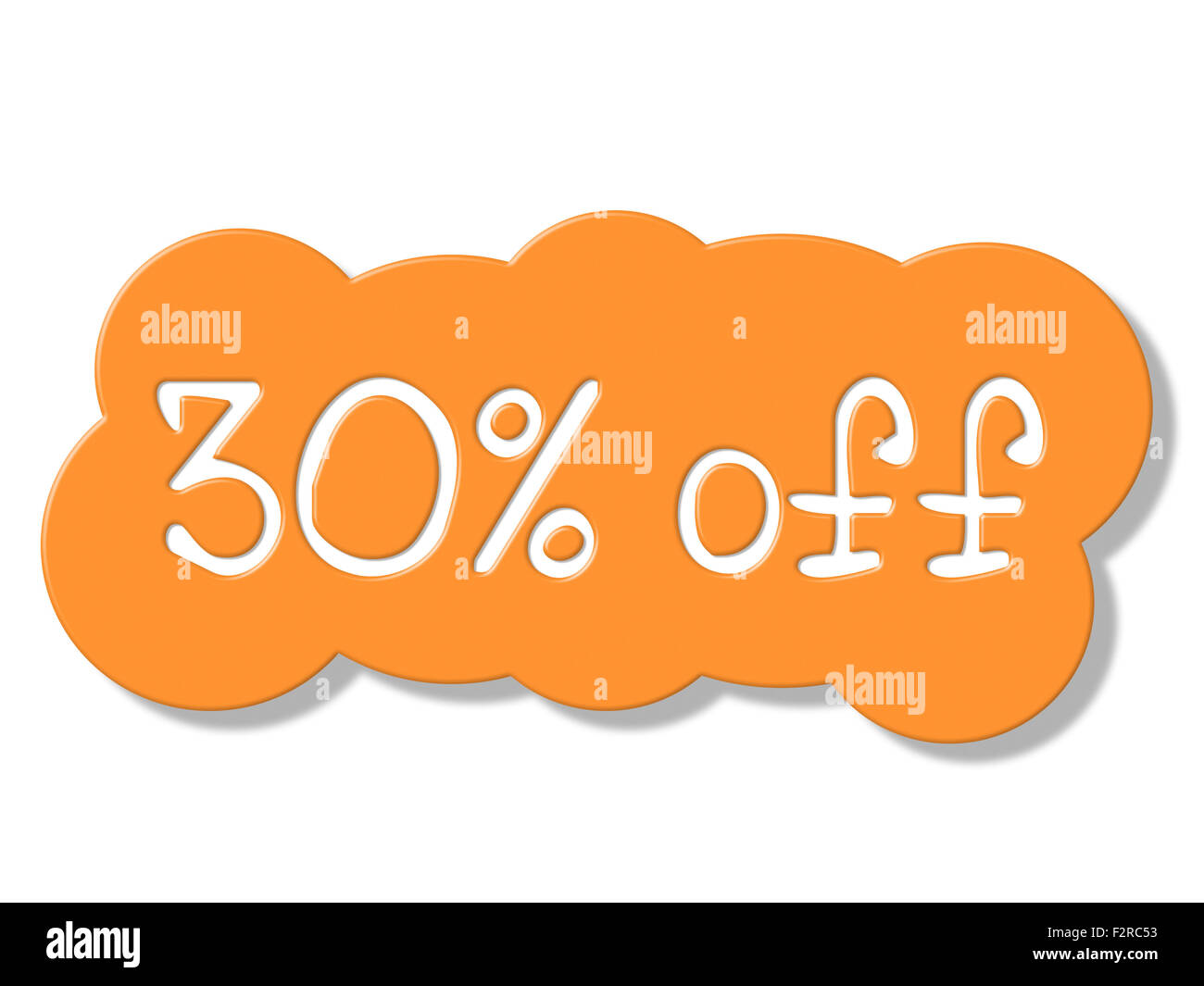 Thirty Percent Off Indicating Promotional Sale And Savings Stock Photo ...