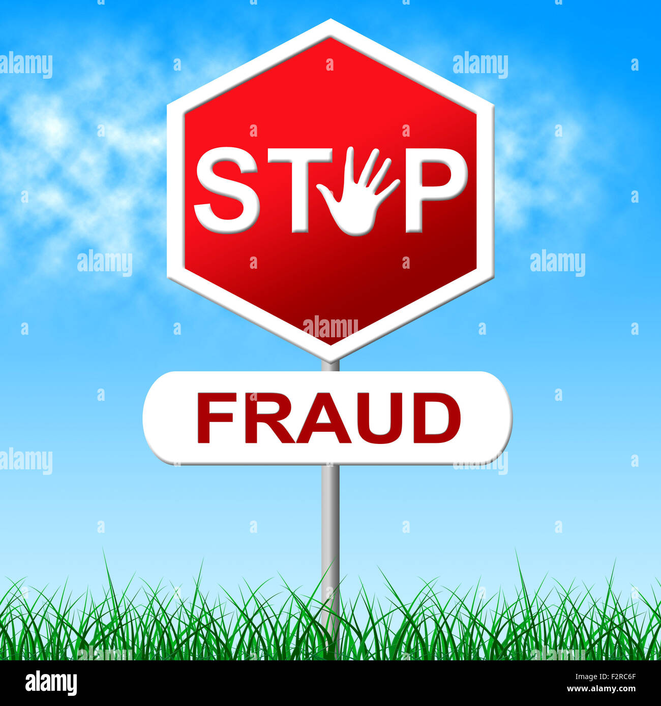Stop Fraud Representing Warning Sign And Control Stock Photo - Alamy