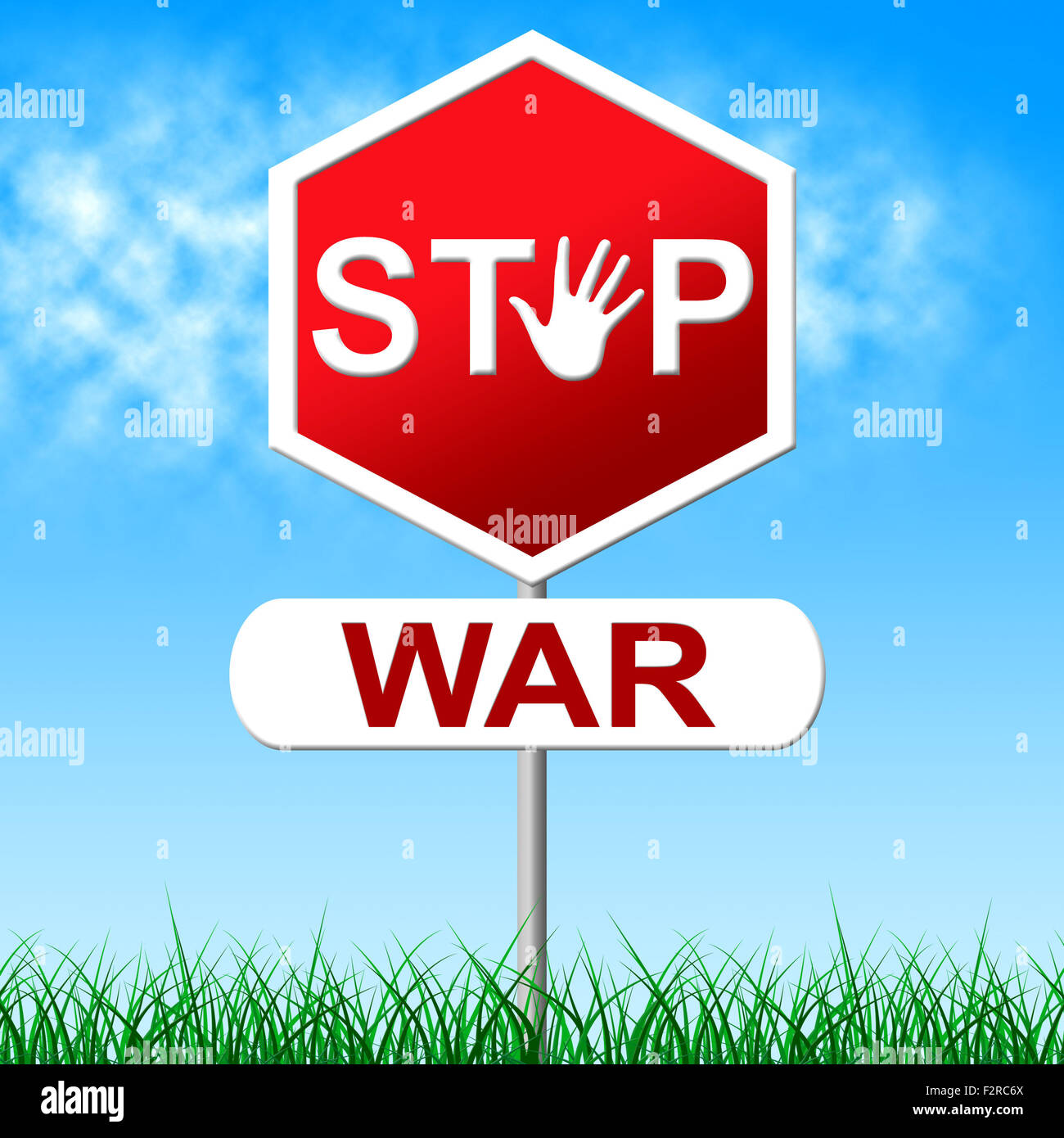 Stop War Representing Warning Sign And Combat Stock Photo - Alamy