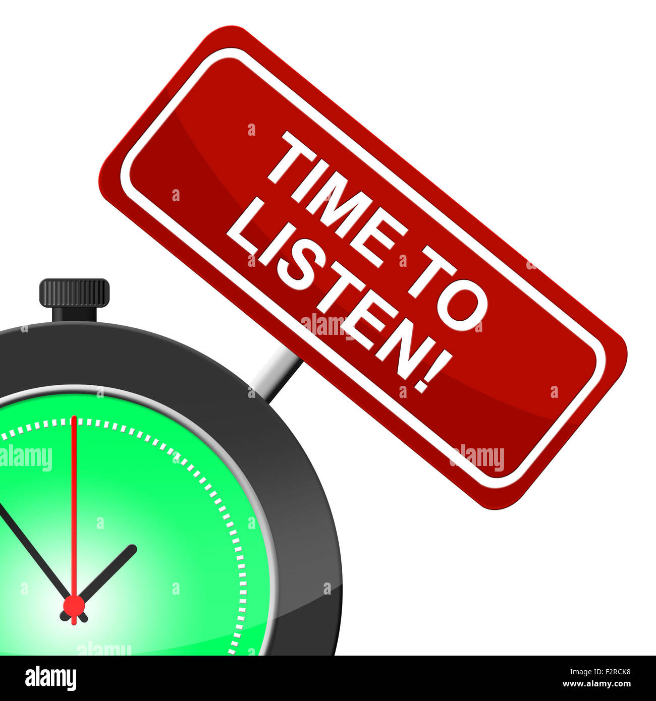 Time To Listen Meaning At The Moment And Now Stock Photo - Alamy