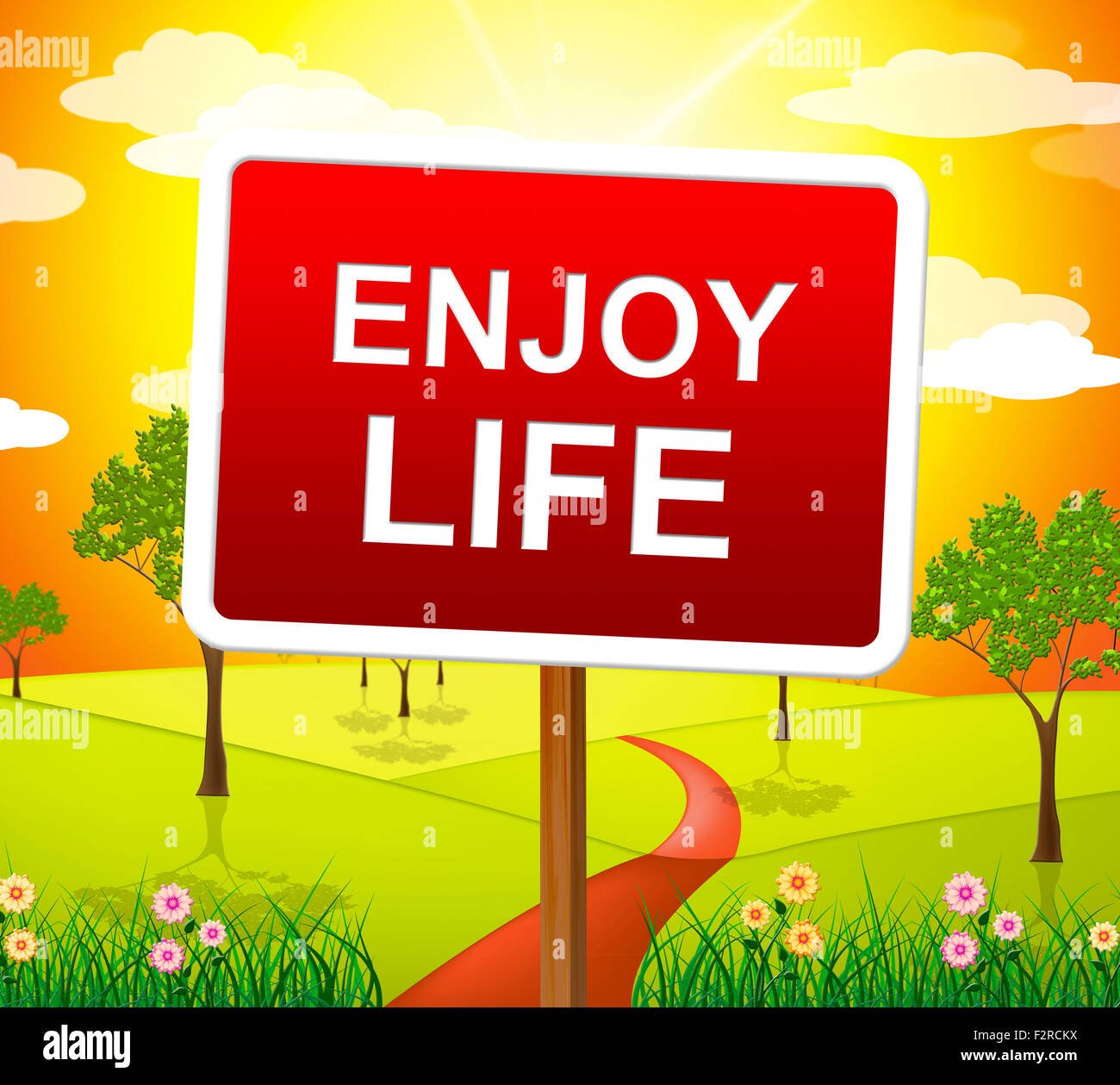 Enjoy Life Meaning Happy Cheerful And Jubilant Stock Photo - Alamy