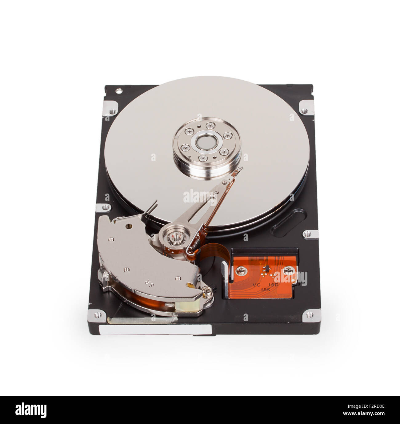 opened hard drive disk isolated on the white background Stock Photo - Alamy