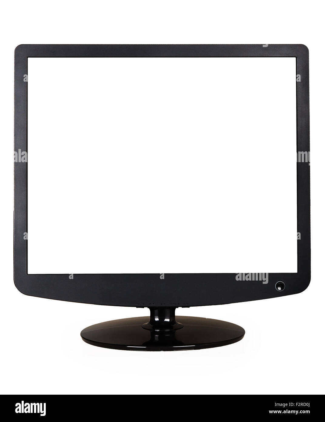 Computer display with blank white screen isolated on white background ...