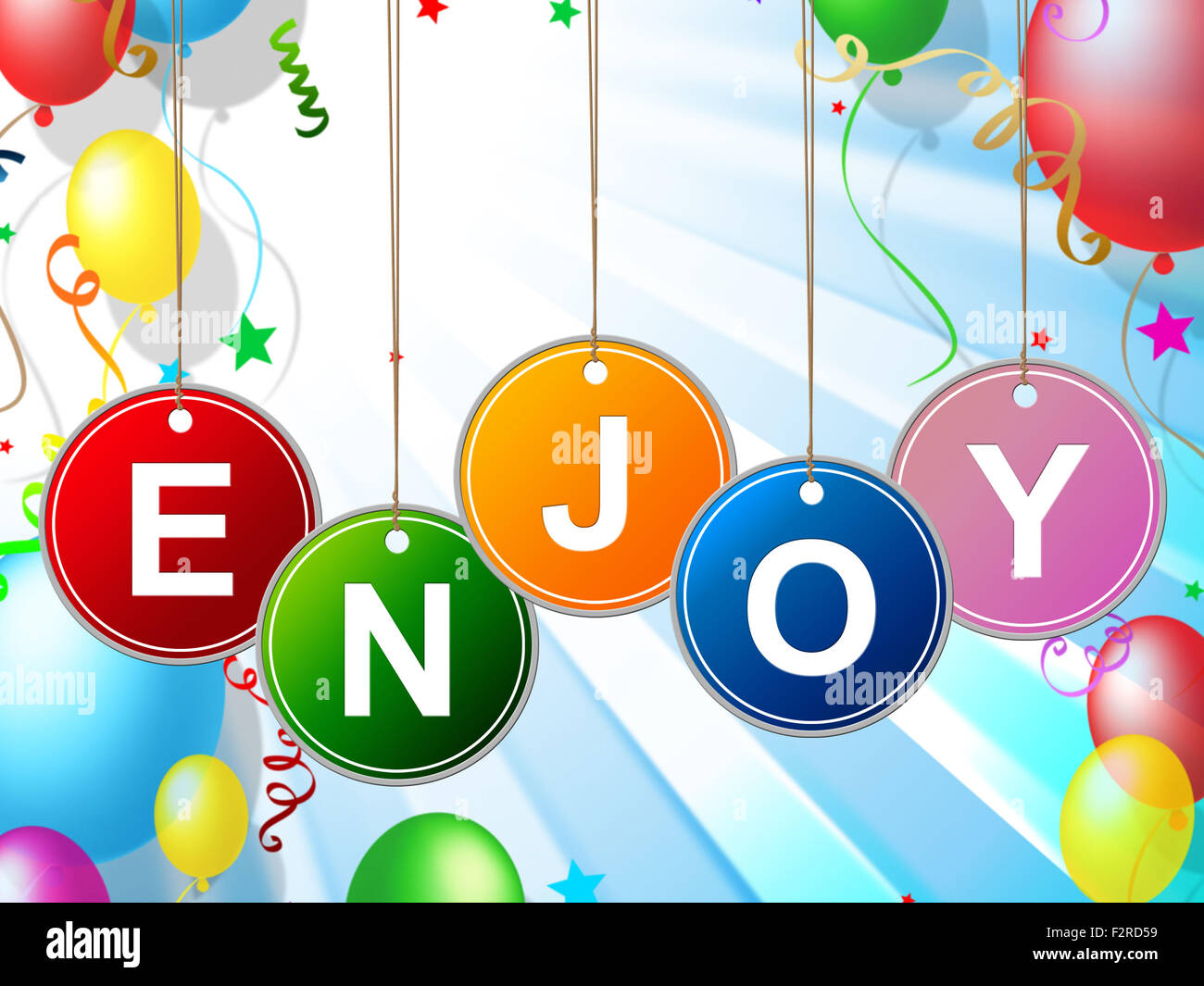Party Enjoy Meaning Celebration Celebrate And Happy Stock Photo - Alamy