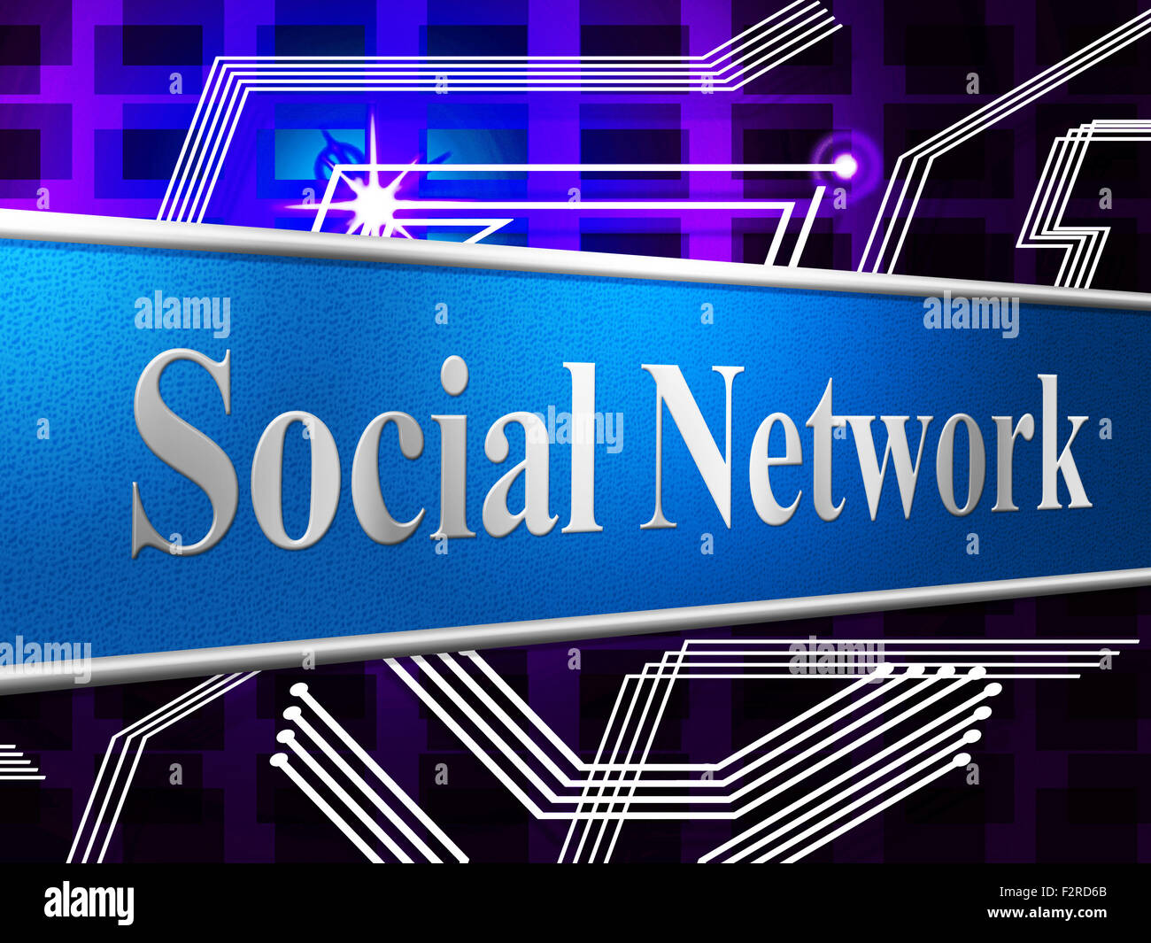 Social Network Meaning Person Together And Global Stock Photo - Alamy