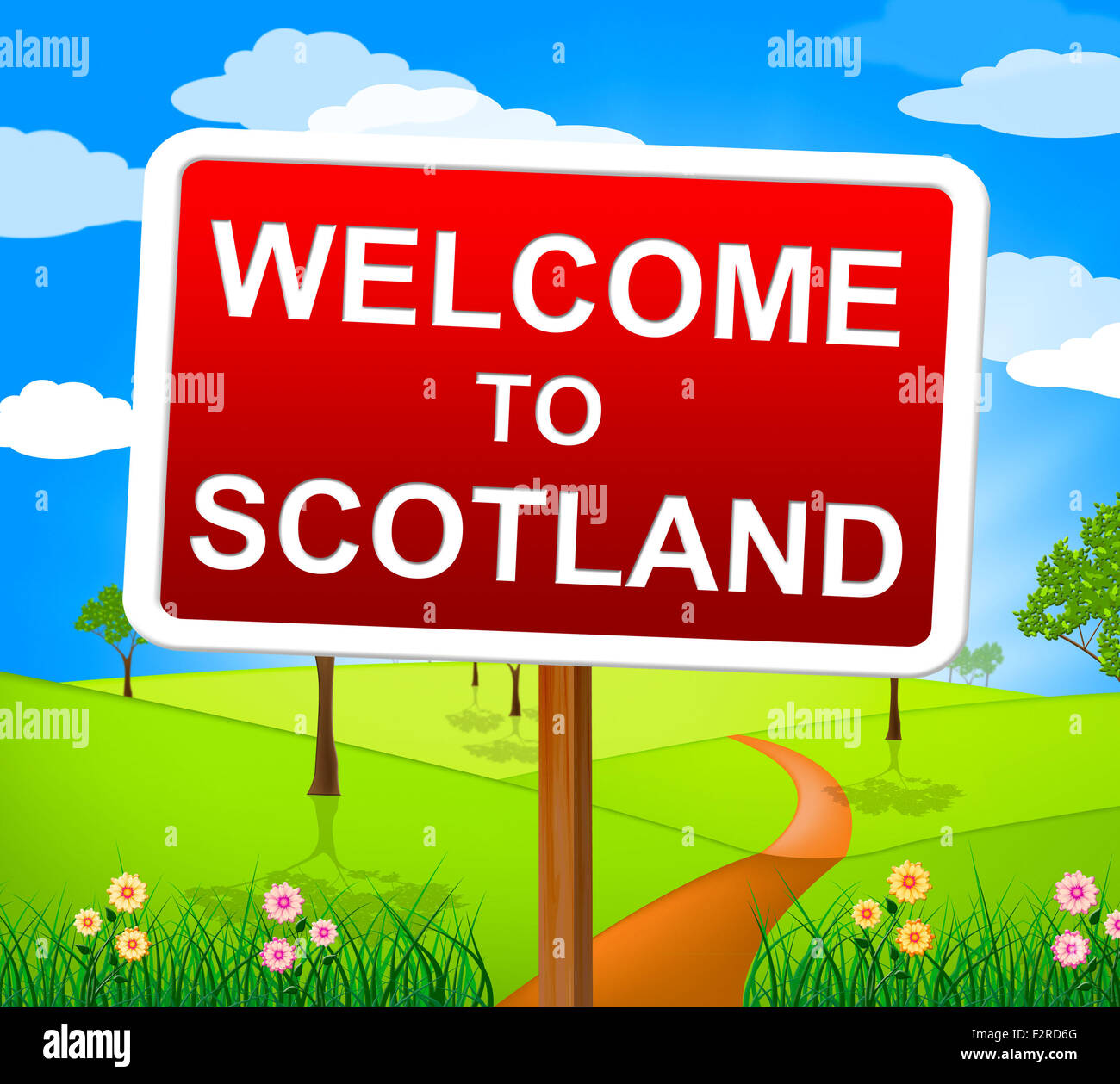 Welcome To Scotland Showing Landscape Scottish And Countryside Stock ...