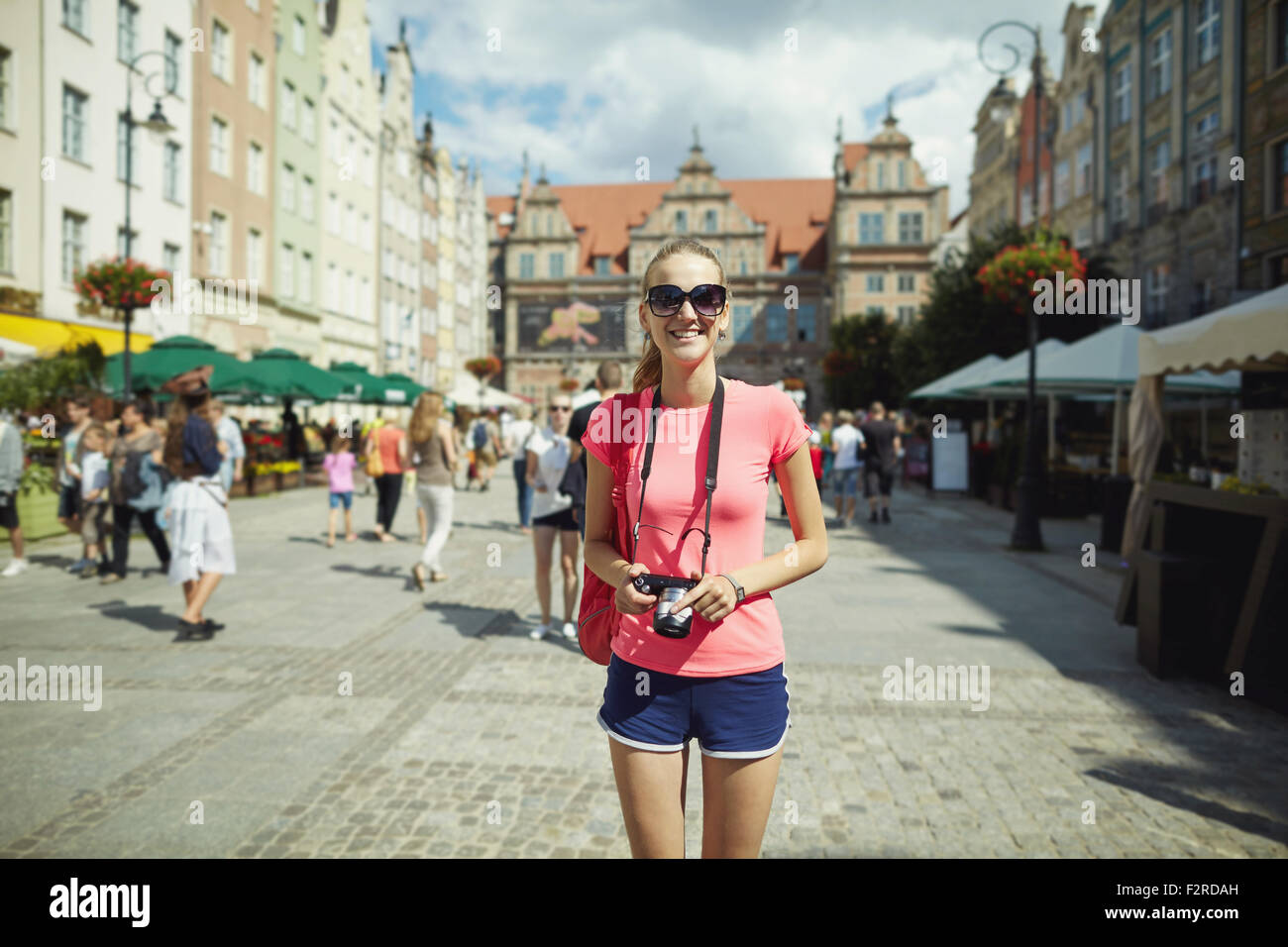 Beautiful girl tourist portrait Stock Photo - Alamy